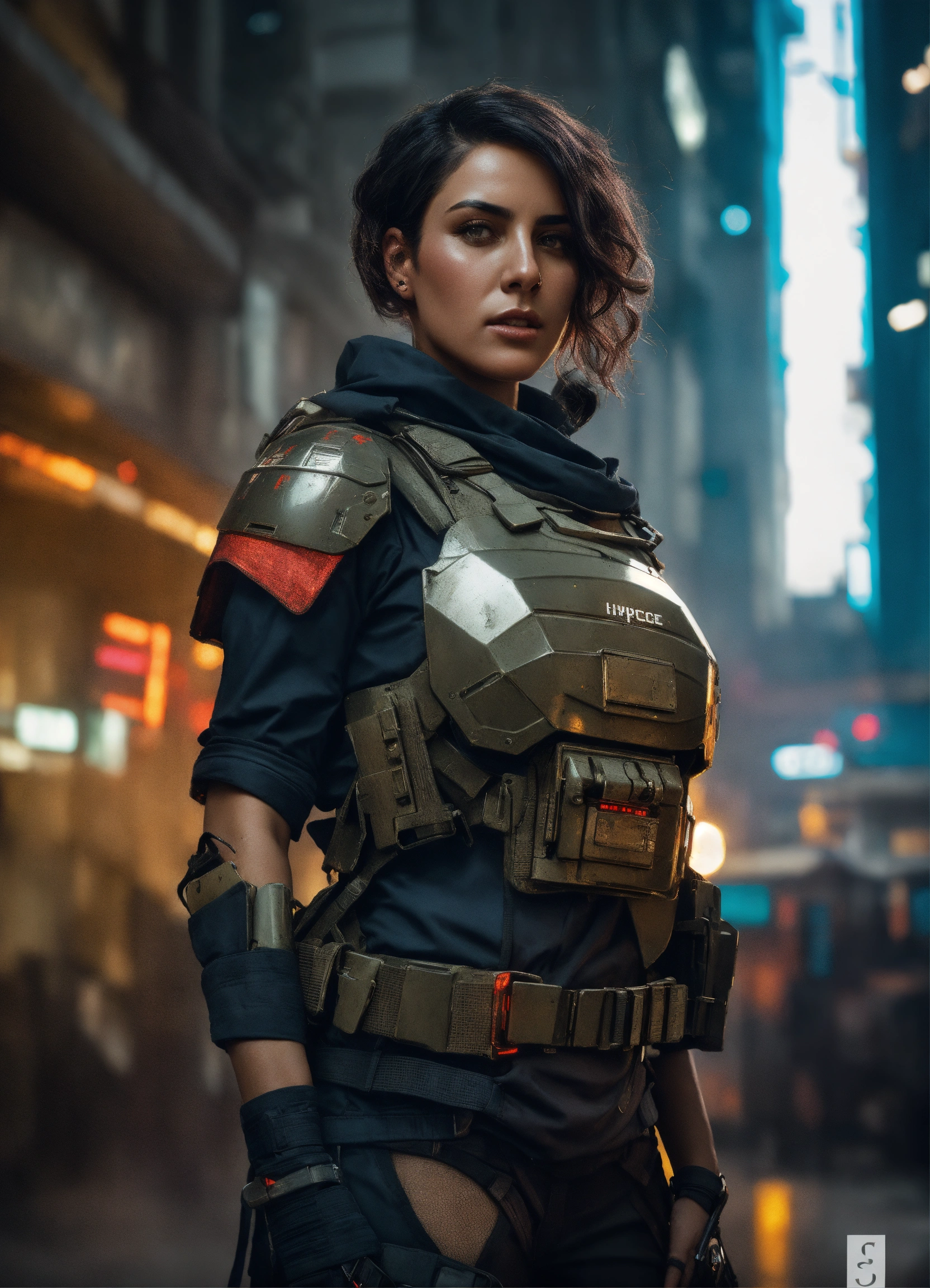 Lexica - Serious middle eastern woman wearing medic body armor, in a ...