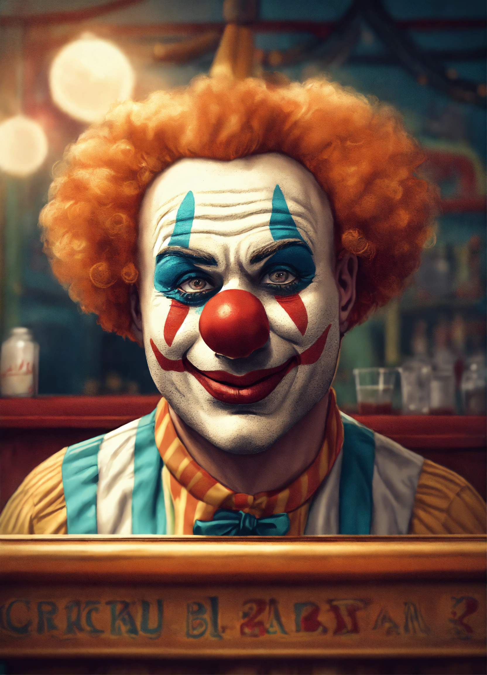 Lexica - Circus clown masking himself, the half-painted face, the clown ...