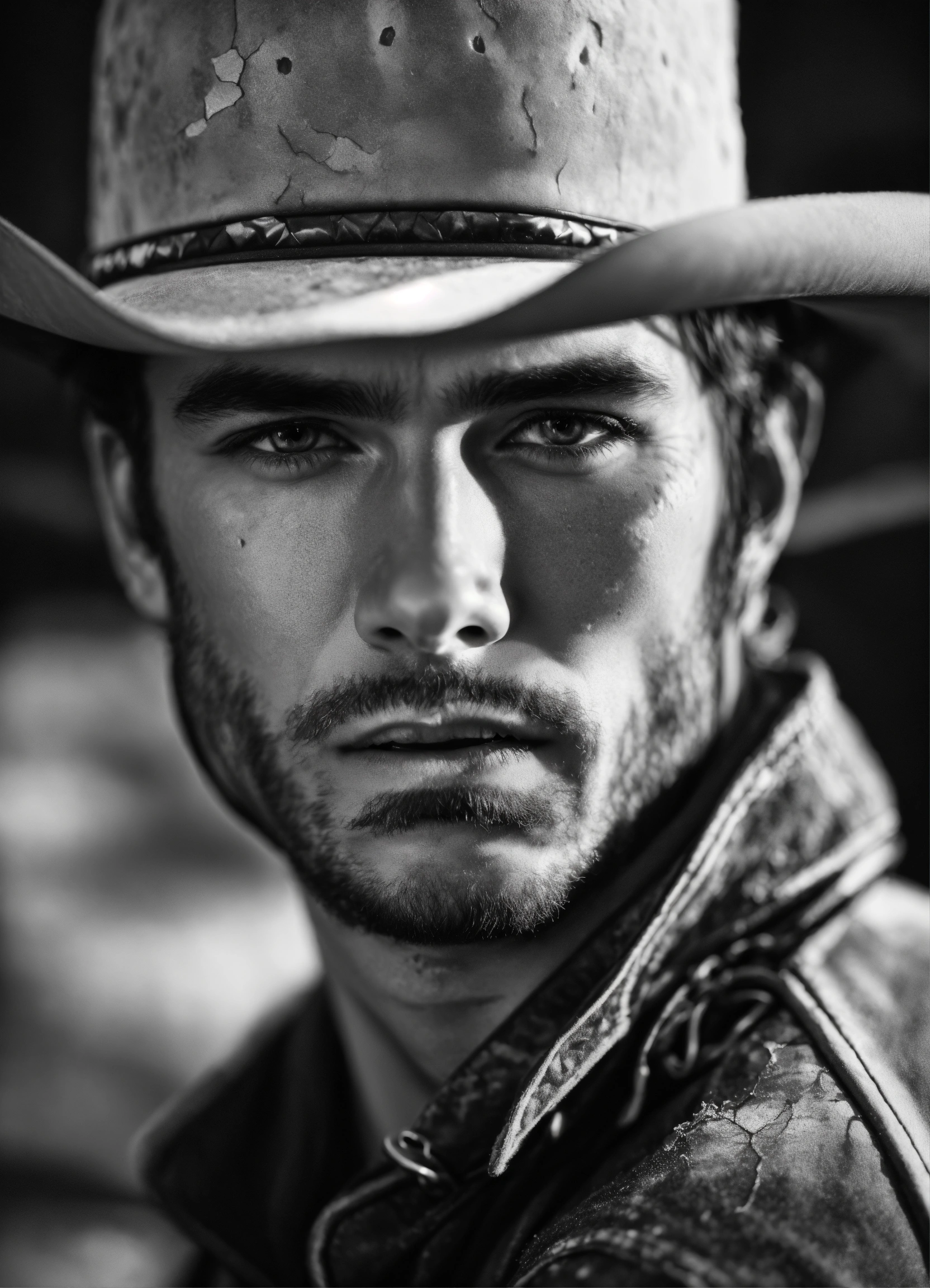 Lexica - Photorealistic, handsome young cowboy, extreme closeup ...
