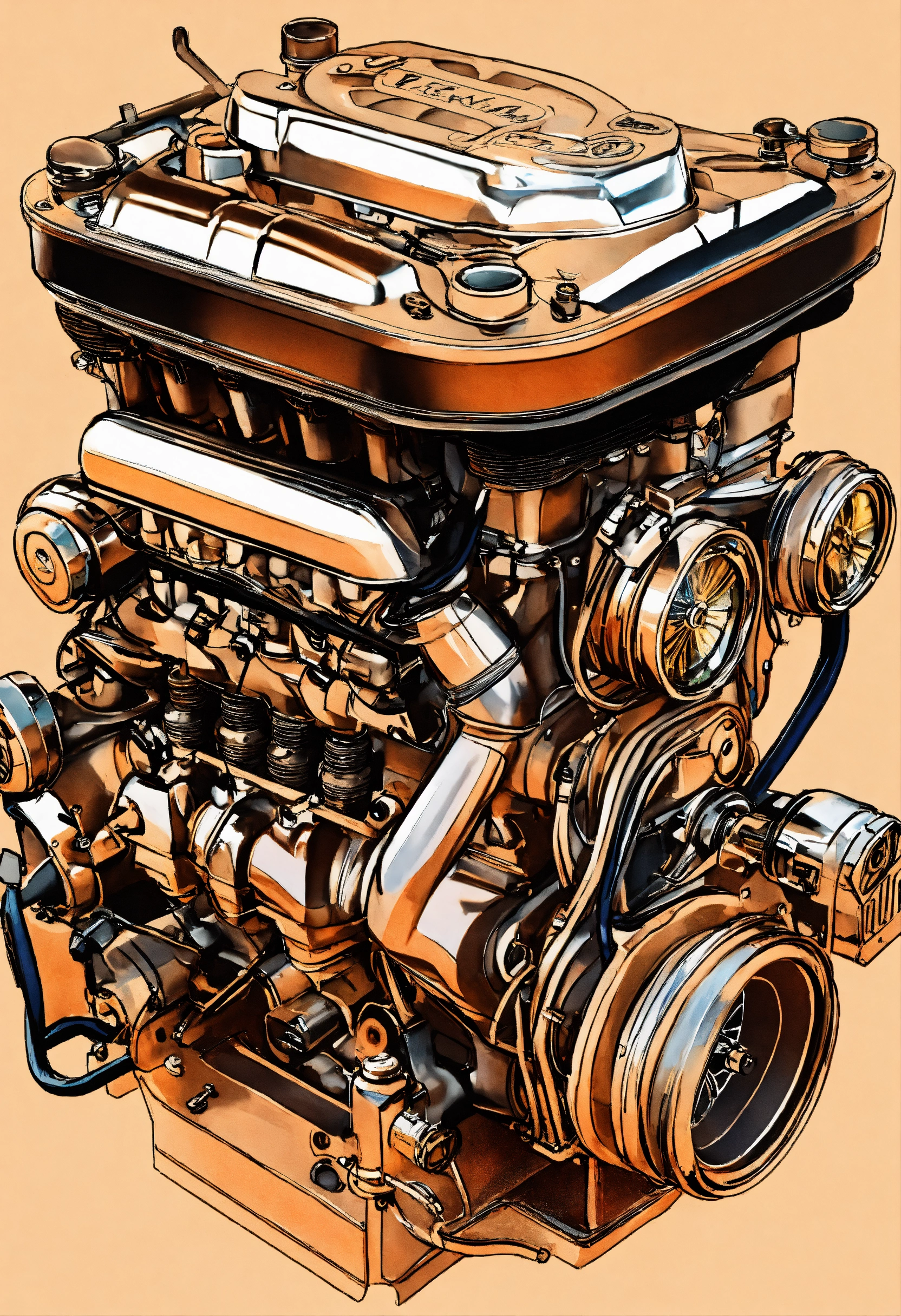 Lexica - Sketch of an V8 Racing engine