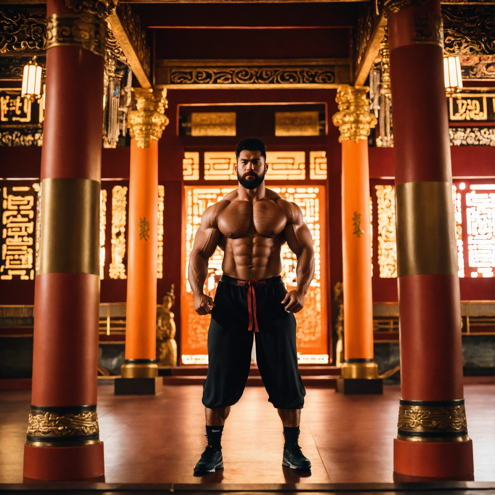 Lexica - 30-year-old hairy man with big muscles, Kung Lao, big ...