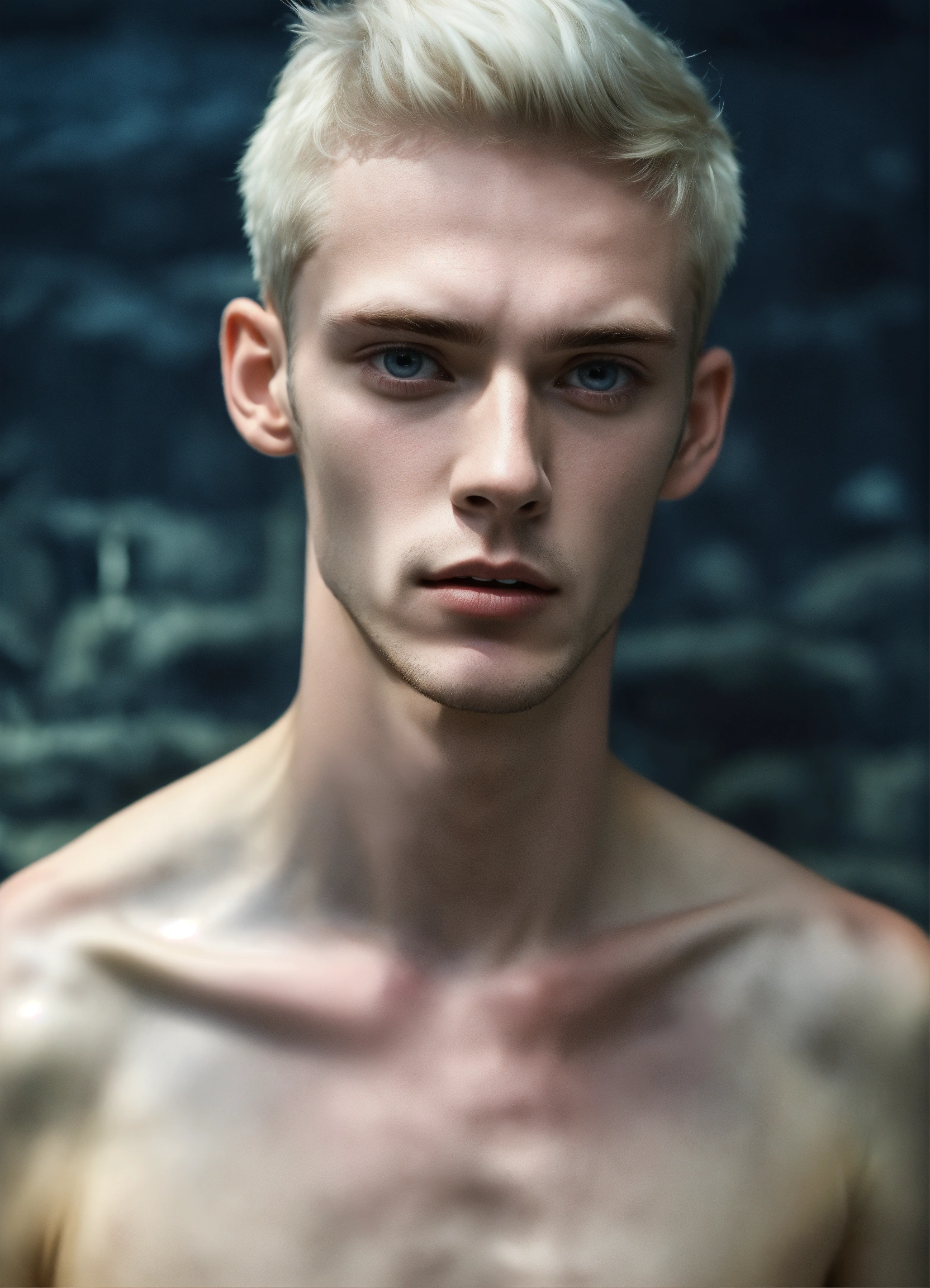 Lexica - Tall pale white man who is skinny his eyes are white and his ...