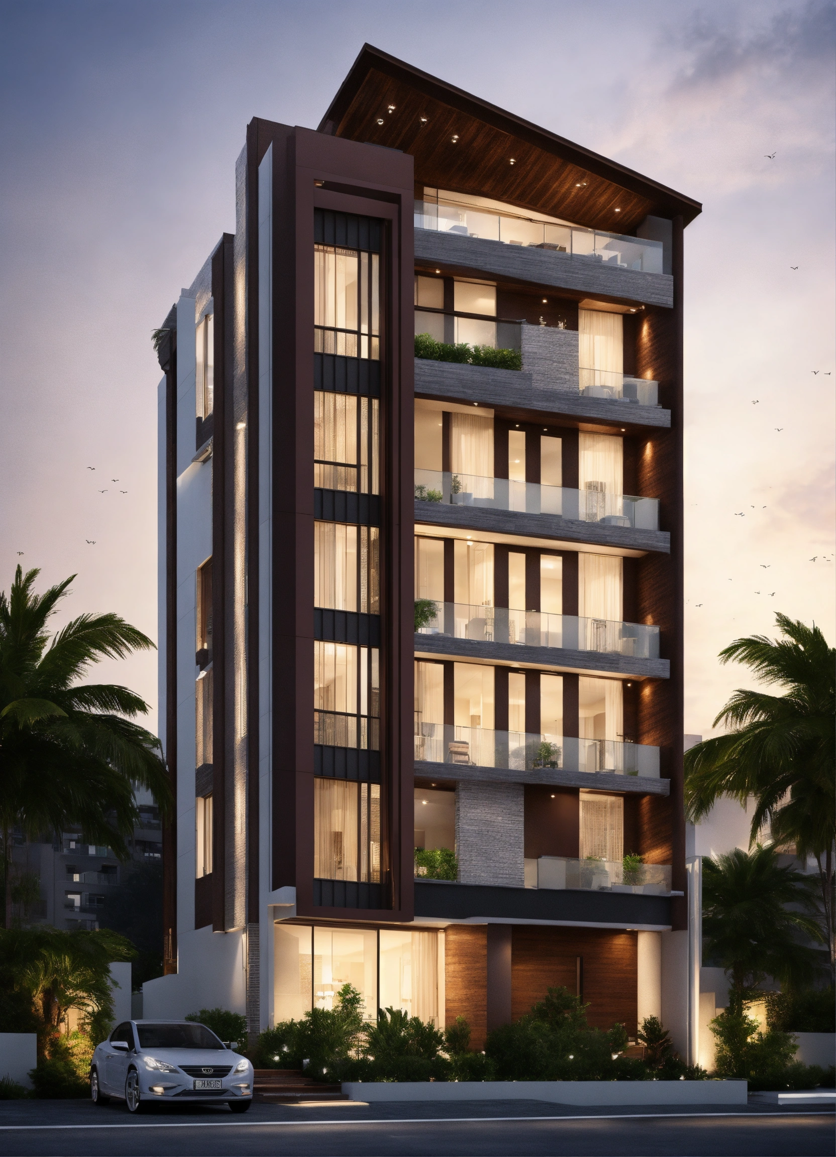 Lexica - Create 40 floor apartment exterior elevation in altra modern ...