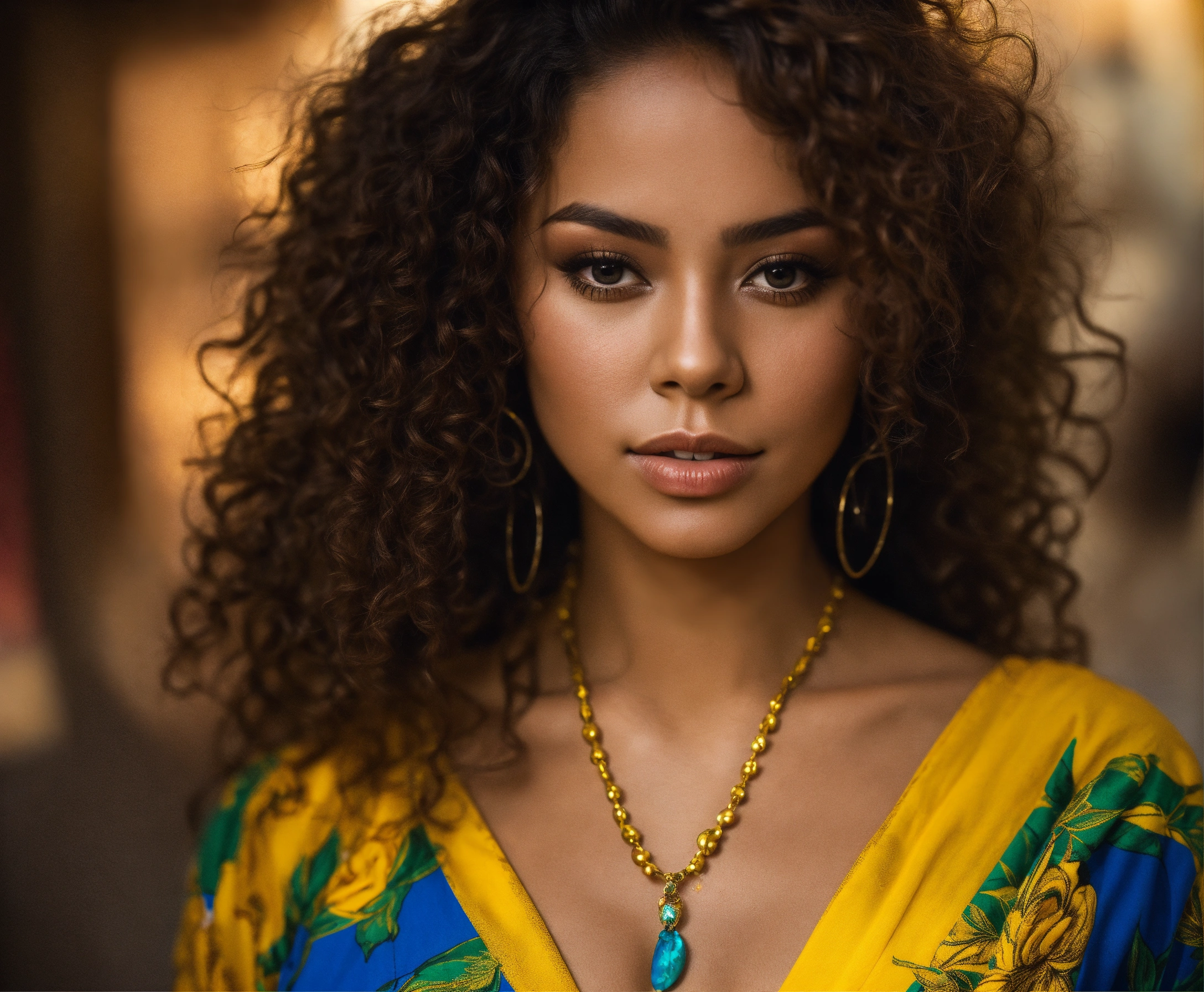 Lexica - Extremely beautiful brunette mulatto woman with small Brazilian