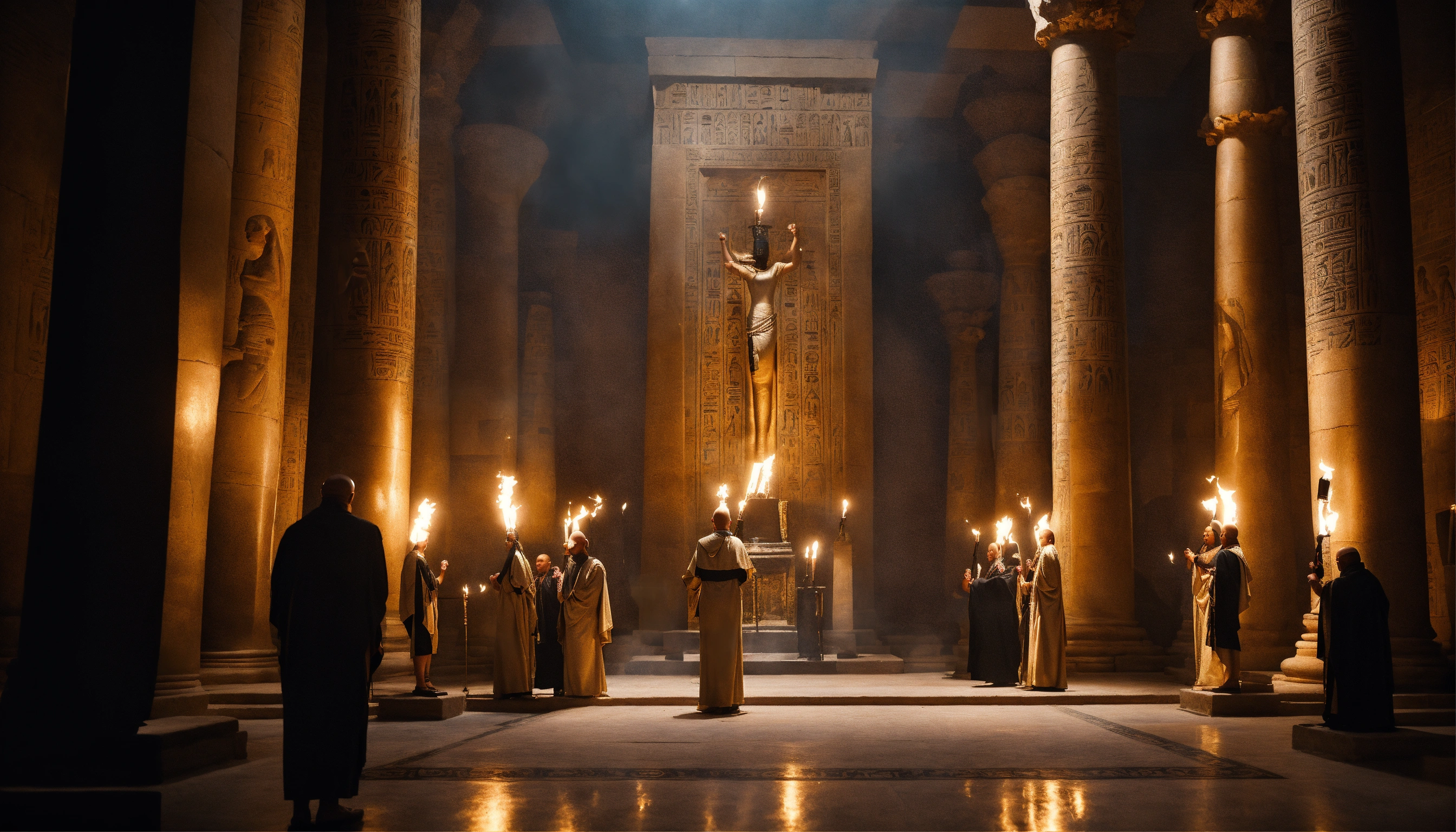 Lexica - Egyptian bald priests worship with the veiled statue of Isis ...
