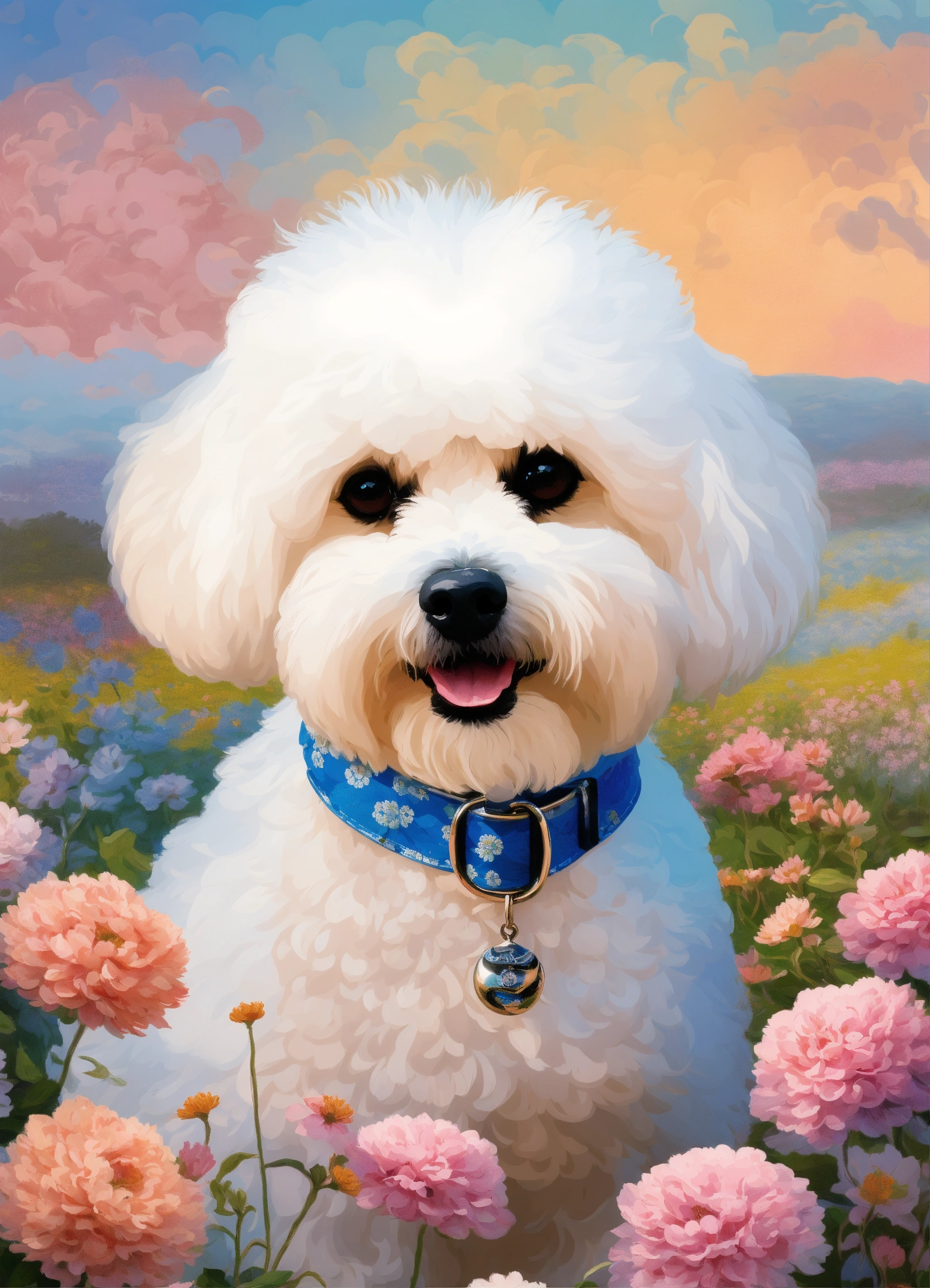 Lexica - Claude Monet overwhelmingly beautiful bichon friese framed ...