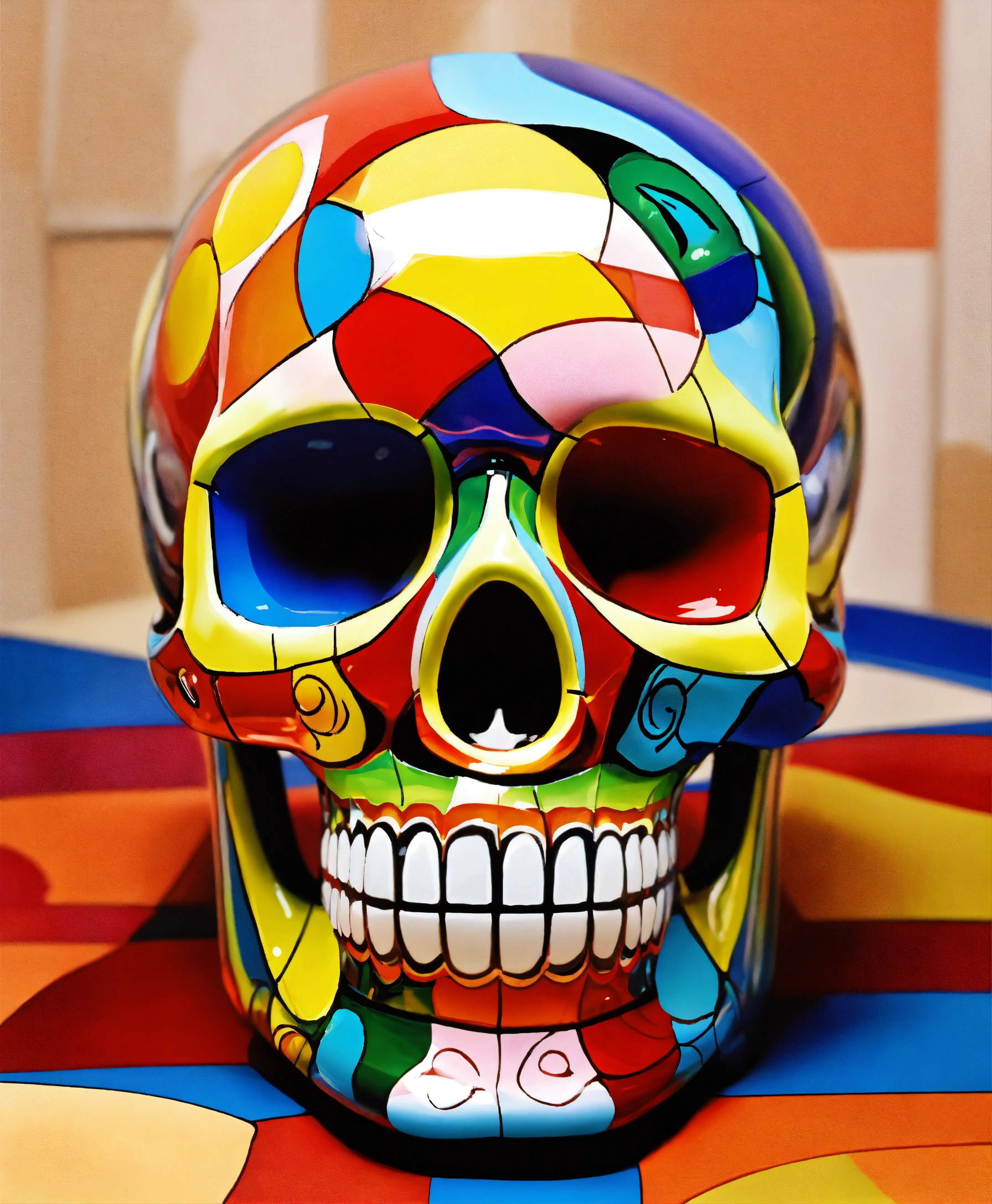 Lexica - Mexican Skull glass Pop Art Cubist Murakami Jeff Koons
