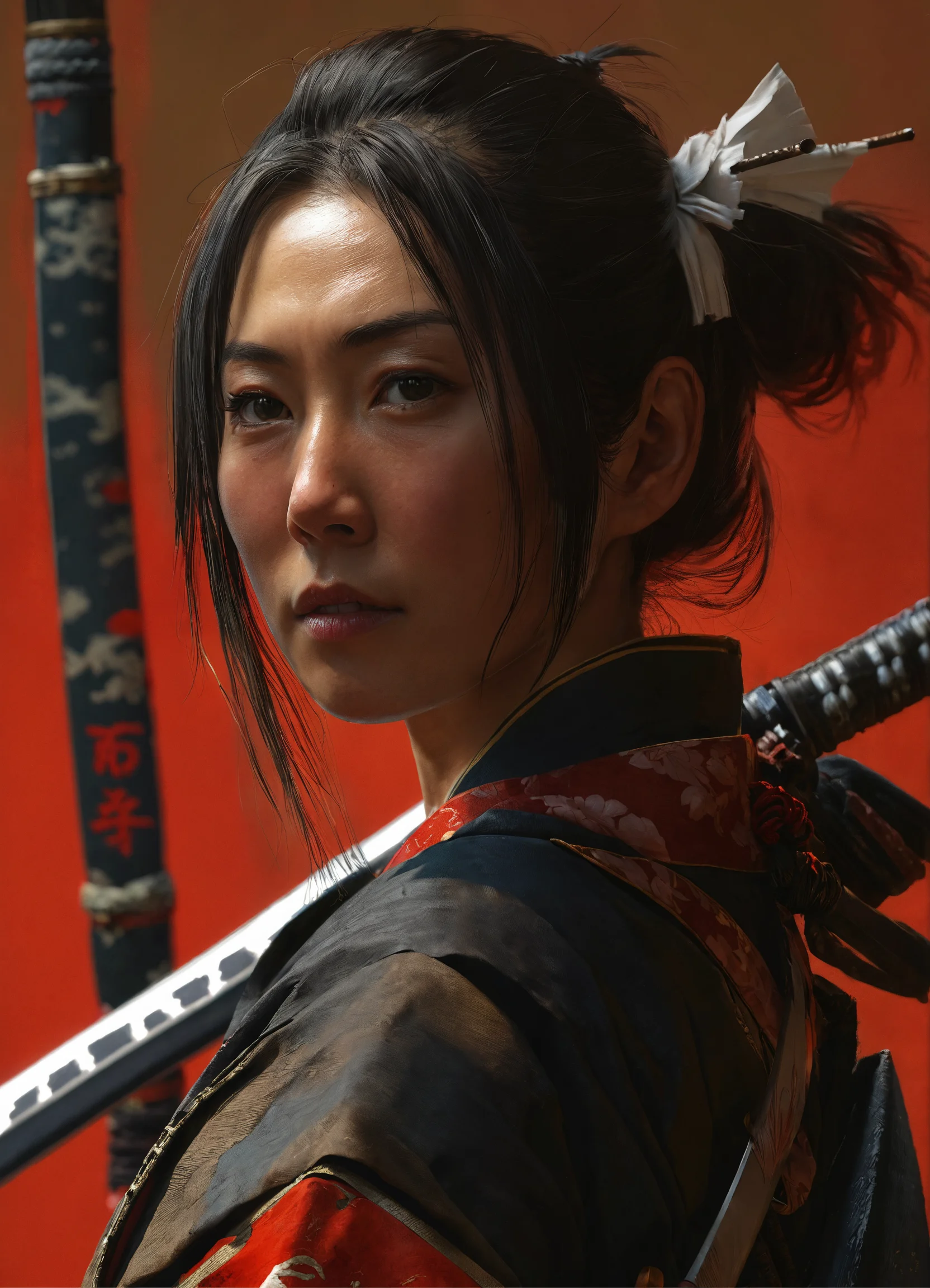 Lexica - "female Japanese ronin", heroine, katana, samurai, portrait ...