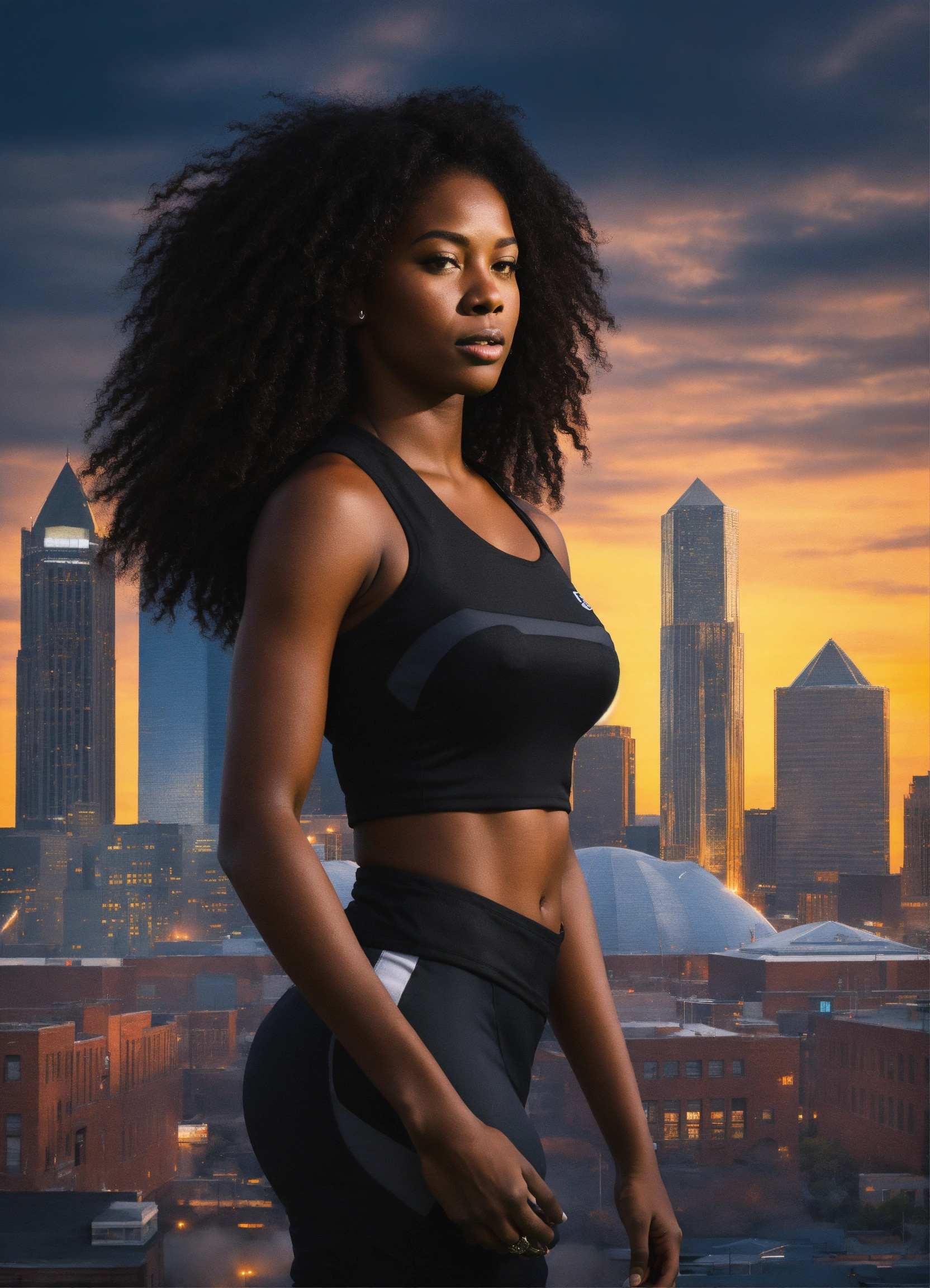 Lexica - Create realistic beautiful black woman football player ...