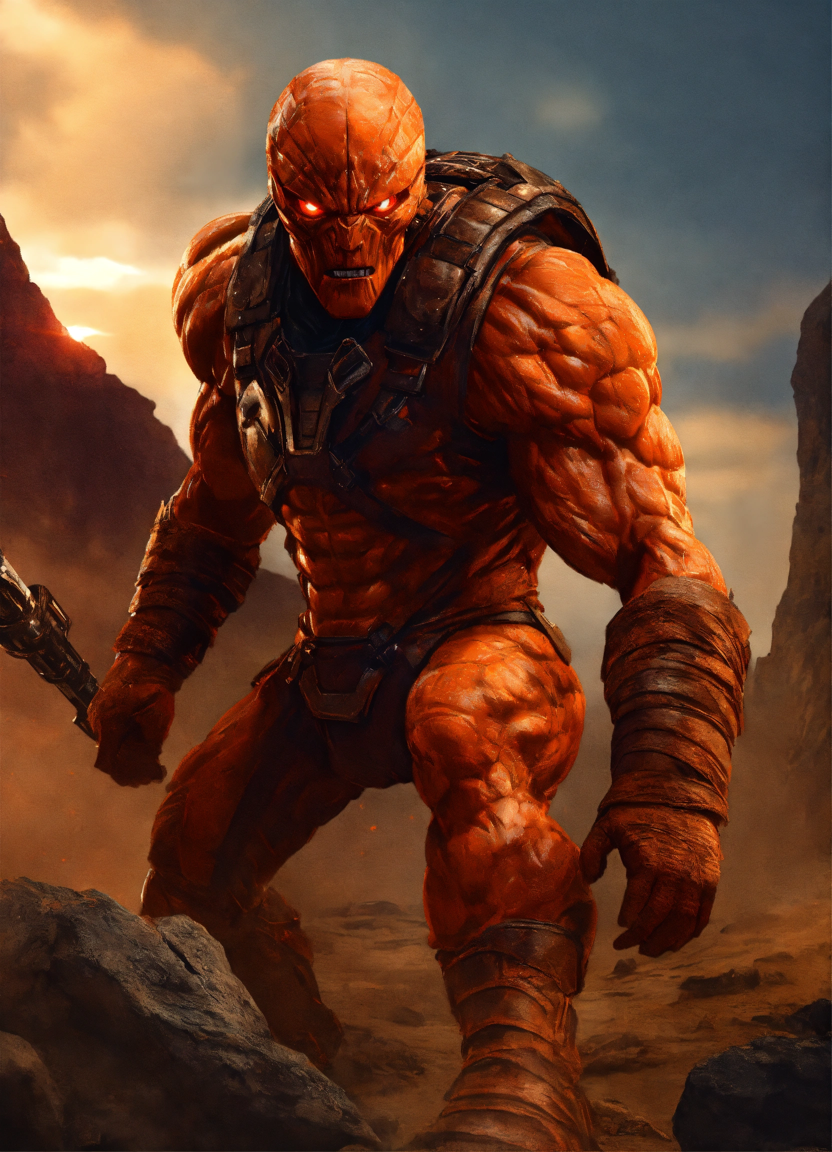 Lexica - Sharp red eyes, marvel, highly detailed, gladiator, full body ...