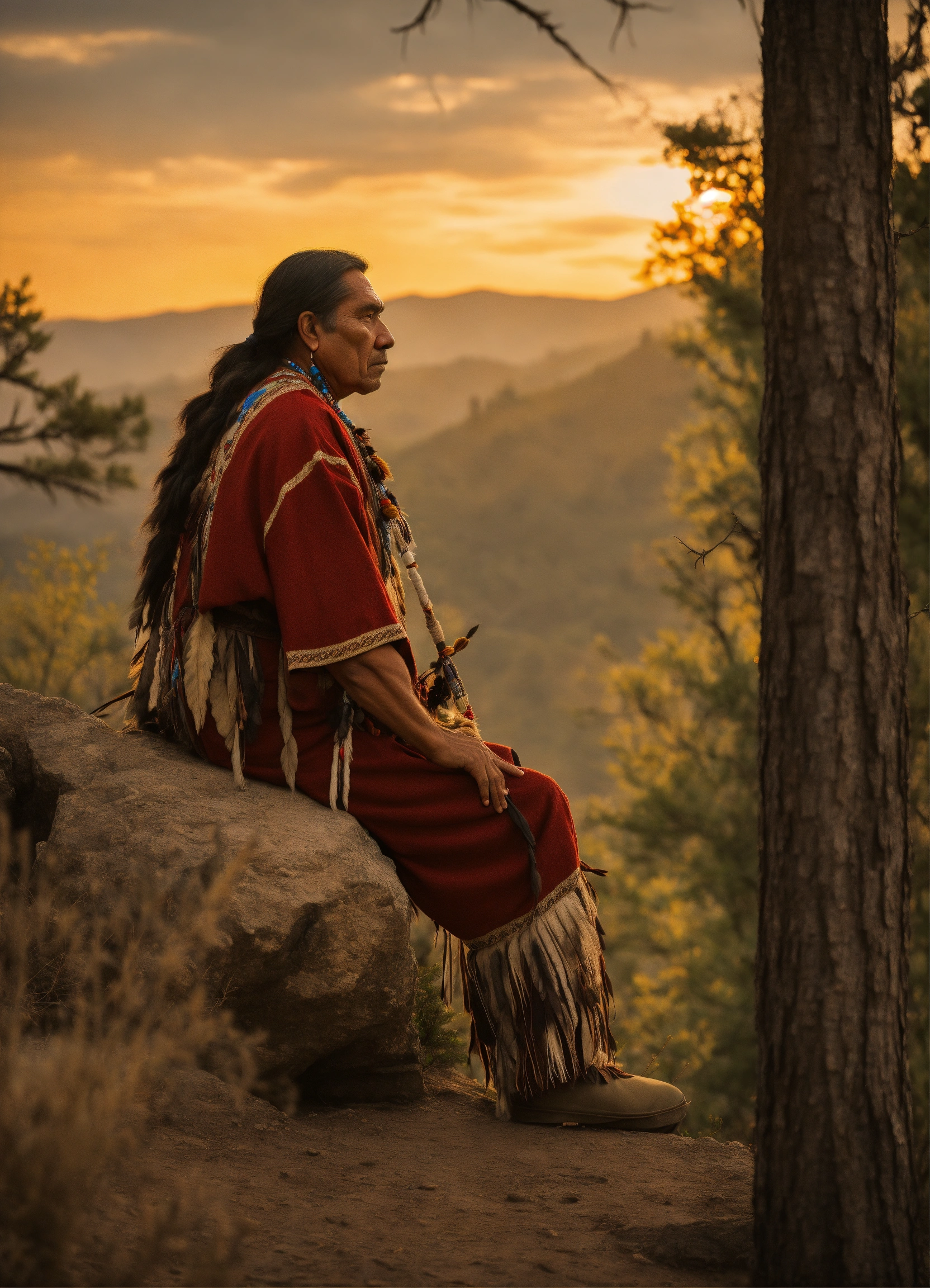 Lexica - Native american National Park man scare expressive no shadow ...