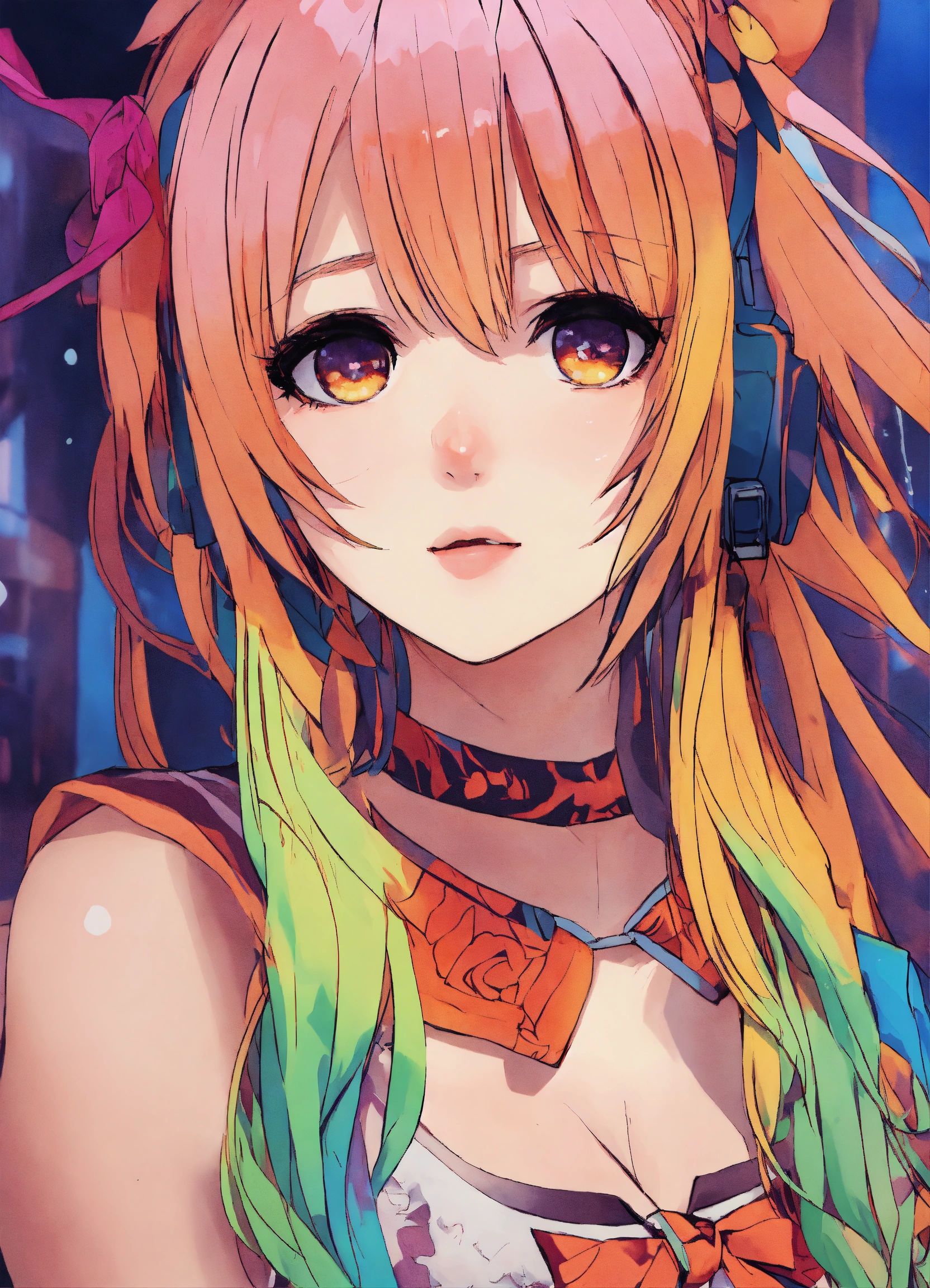 Lexica - A FULLY COLORED picture for coloring of an anime girl in long ...