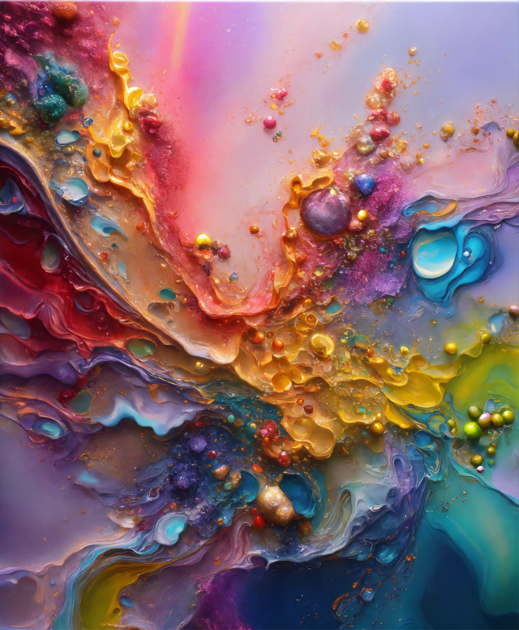 Lexica - Colorful abstract painting oil and water complex complicated ...