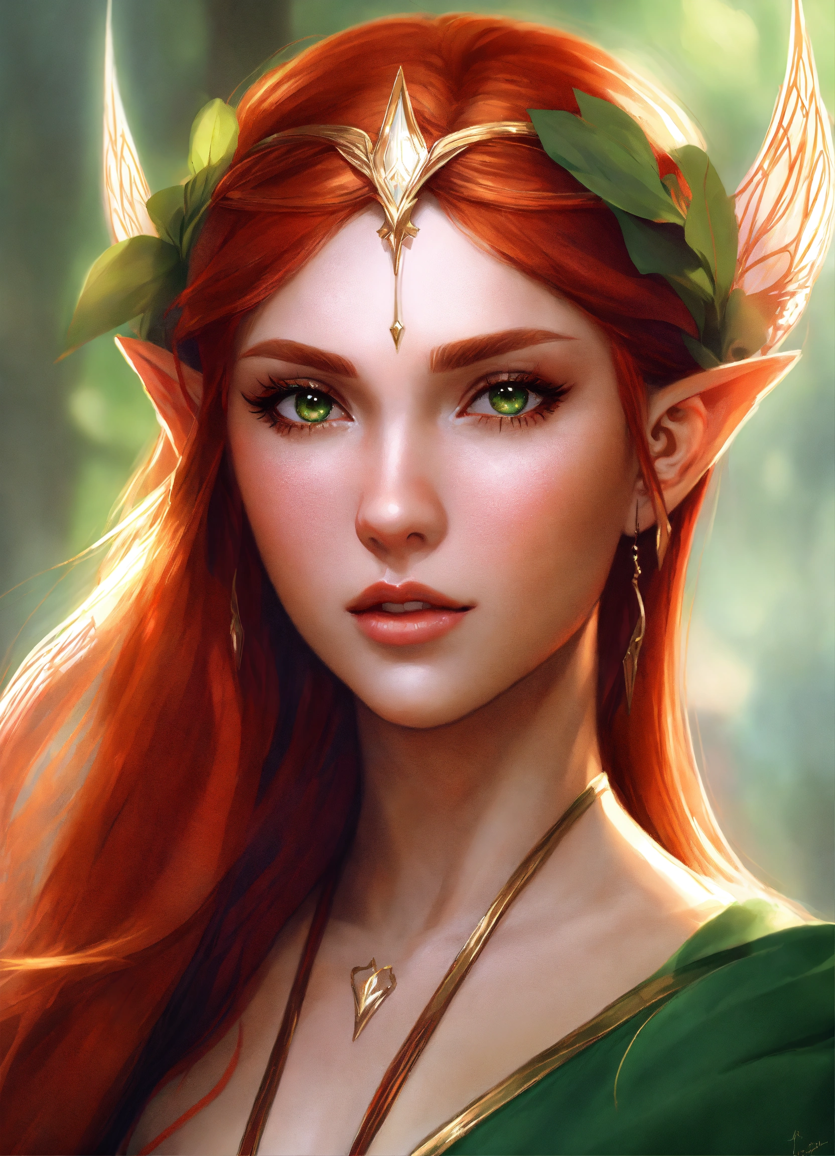 Lexica - A beautiful red haired elven princess. Art. Digital art. Art ...