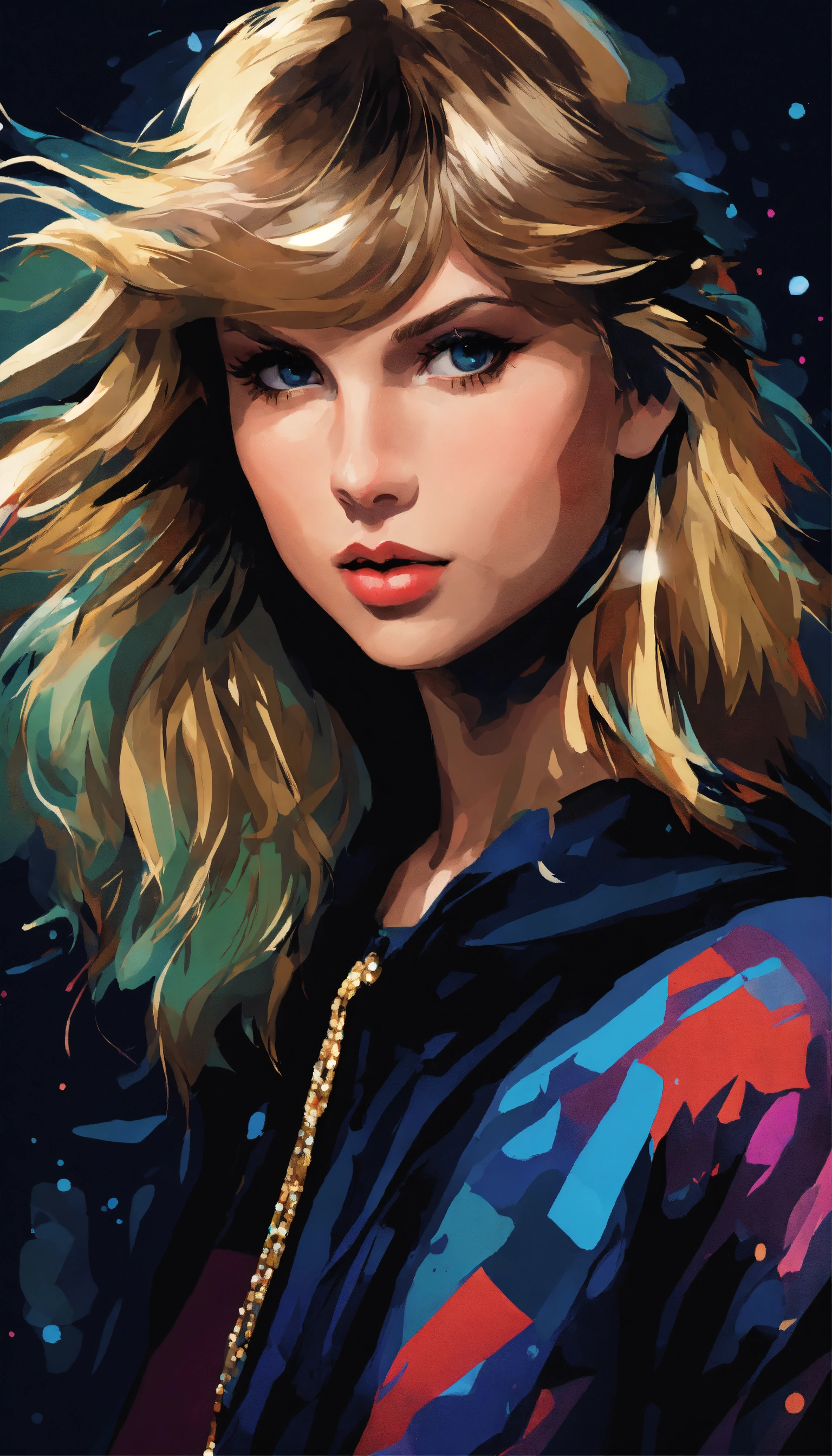 Lexica - Taylor Swift, illustration, 2d, black flat background, flat ...