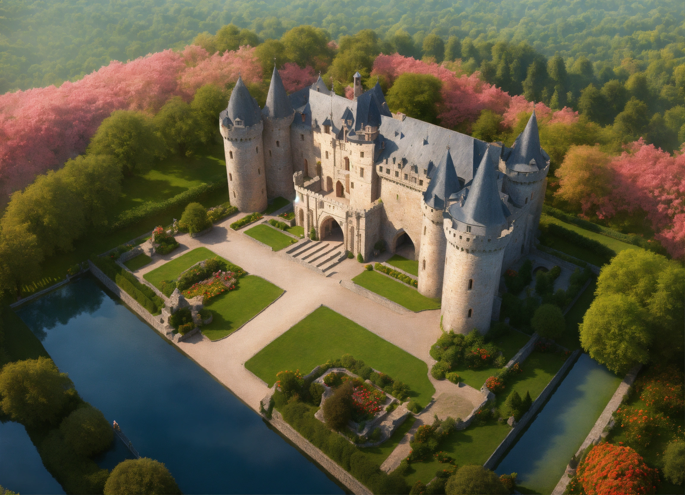 Lexica - Ultra realistic, photorealistic, bird's eye view of a small ...