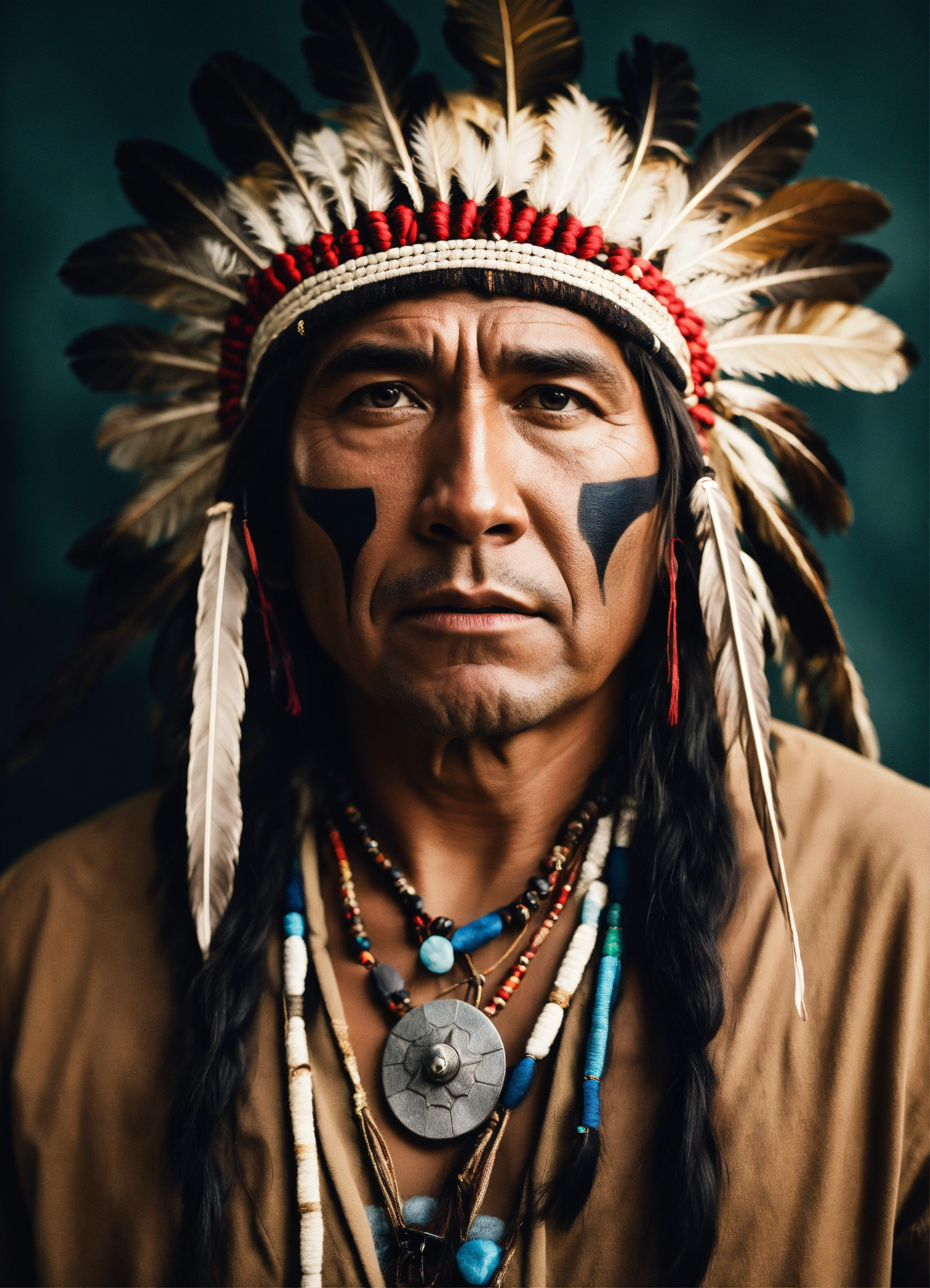 Lexica - Native american National Park man scare expressive no shadow ...