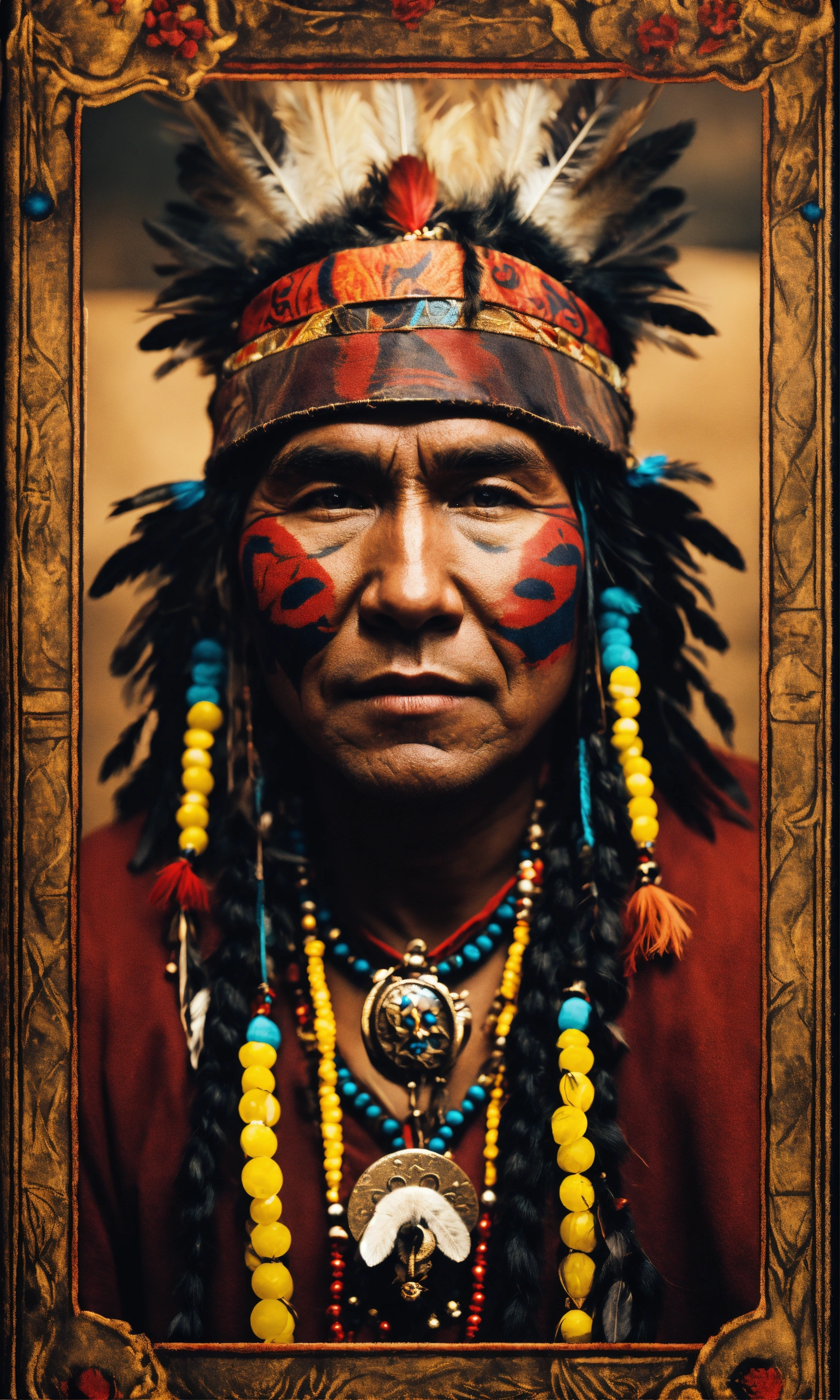 Lexica - Cinematic image of indigenous shaman of North America the fool ...