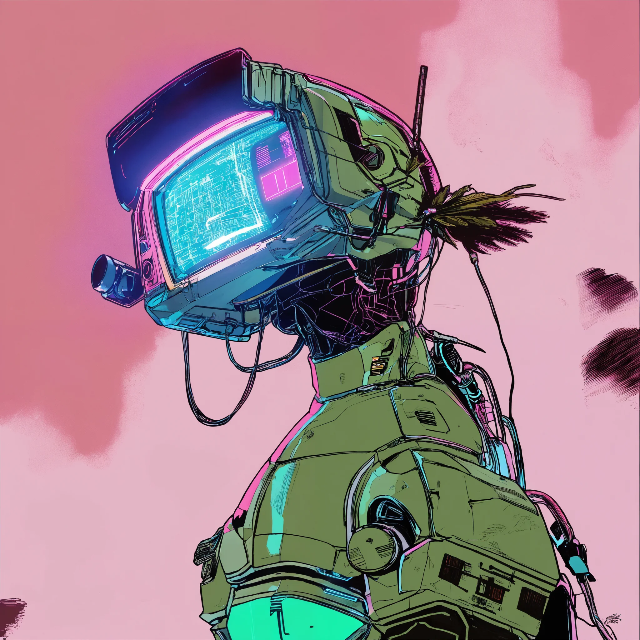 Lexica - Futuristic helmet, warlock, neon green, metal, cgi, high ...