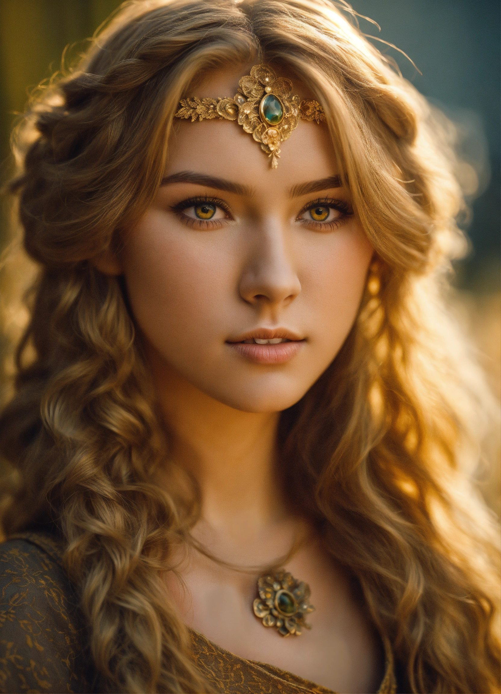 Lexica - Very beautiful girl, big yellow-golden eyes, small slightly ...