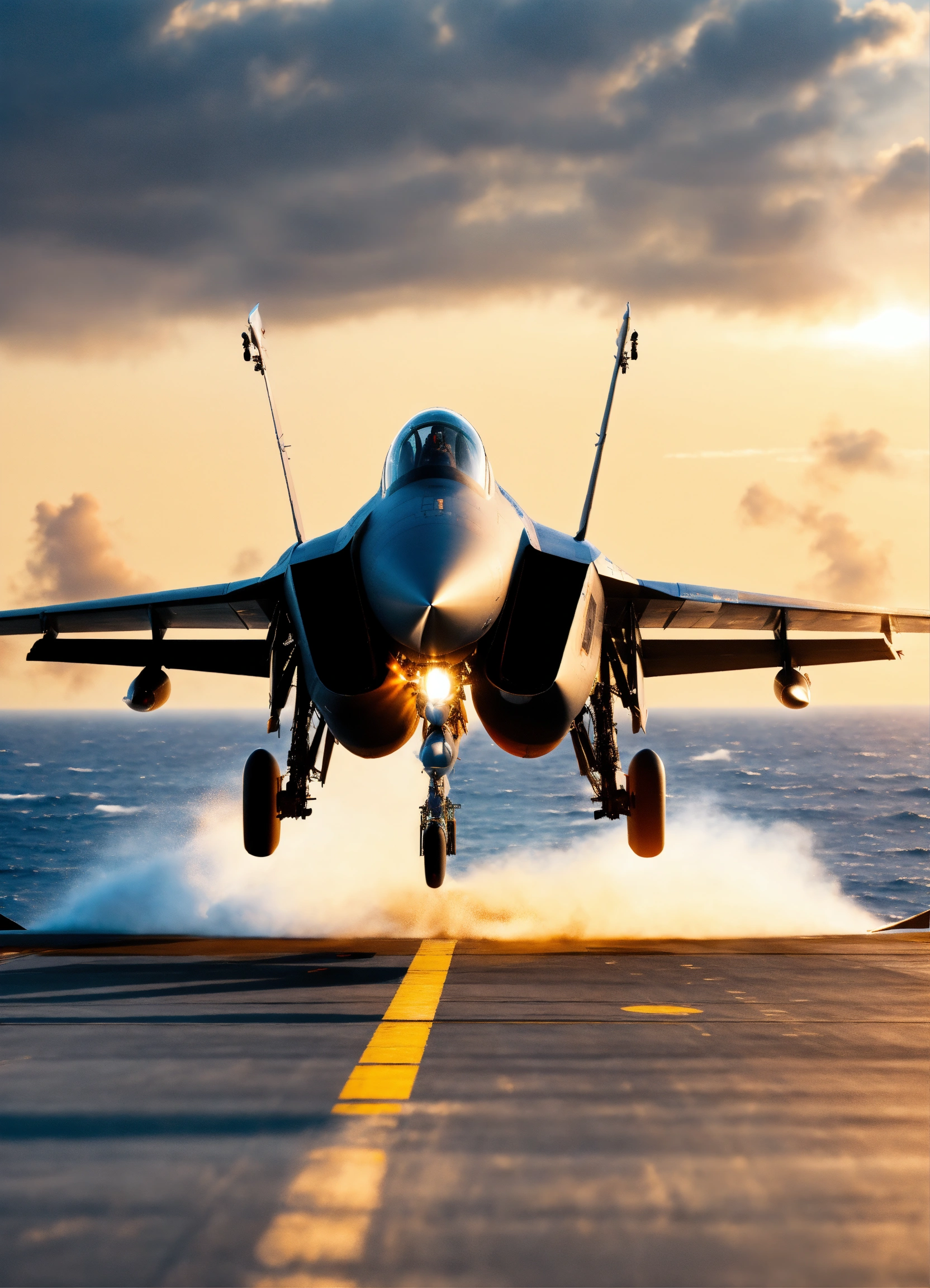 Lexica - A realistic top gun fighter jet taking off from a aircraft ...