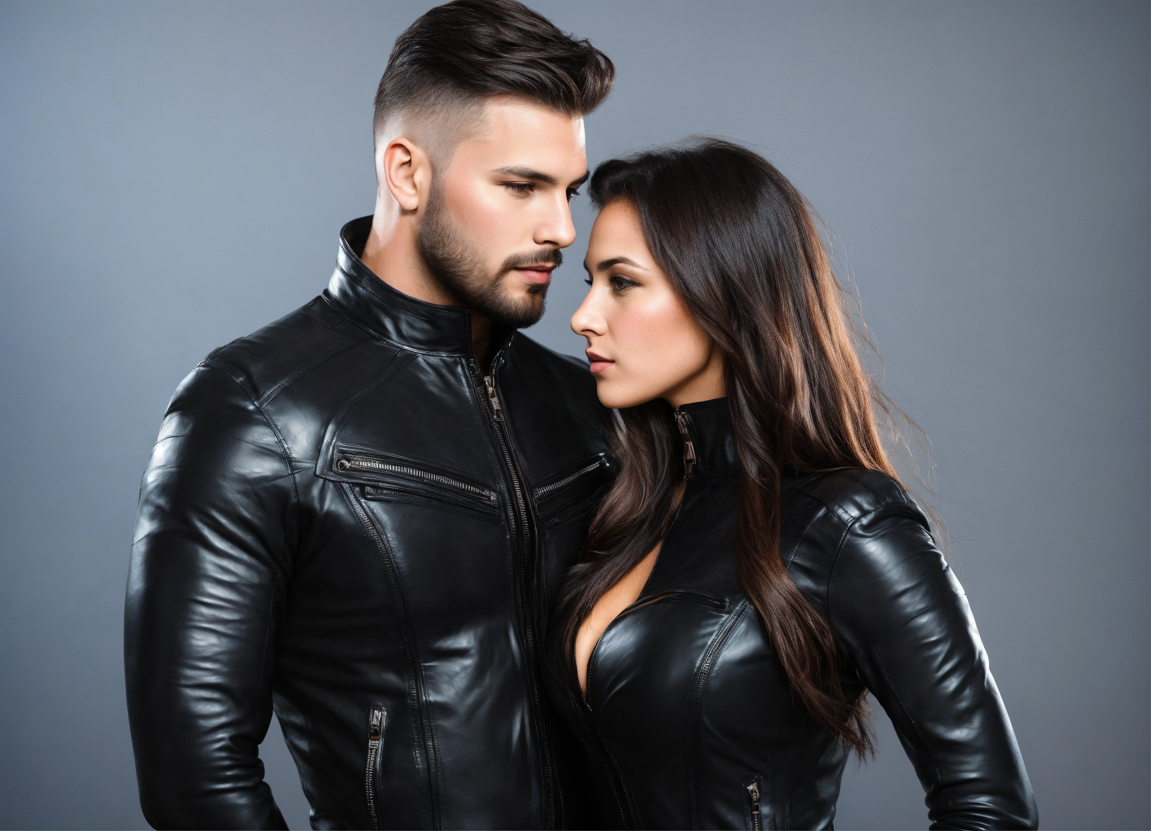 Lexica - A very attractive couple in tight leather towering over the ...