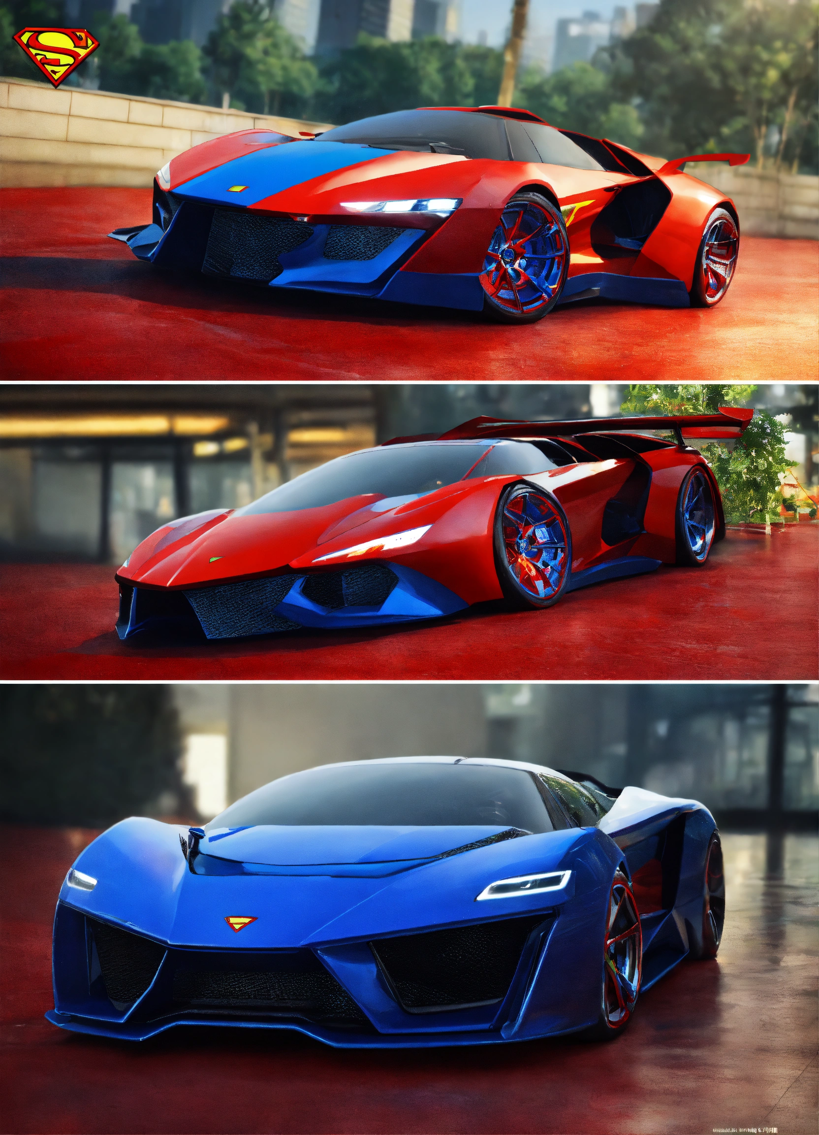 Lexica - SuperMan inspired supercar, realistic, 4K