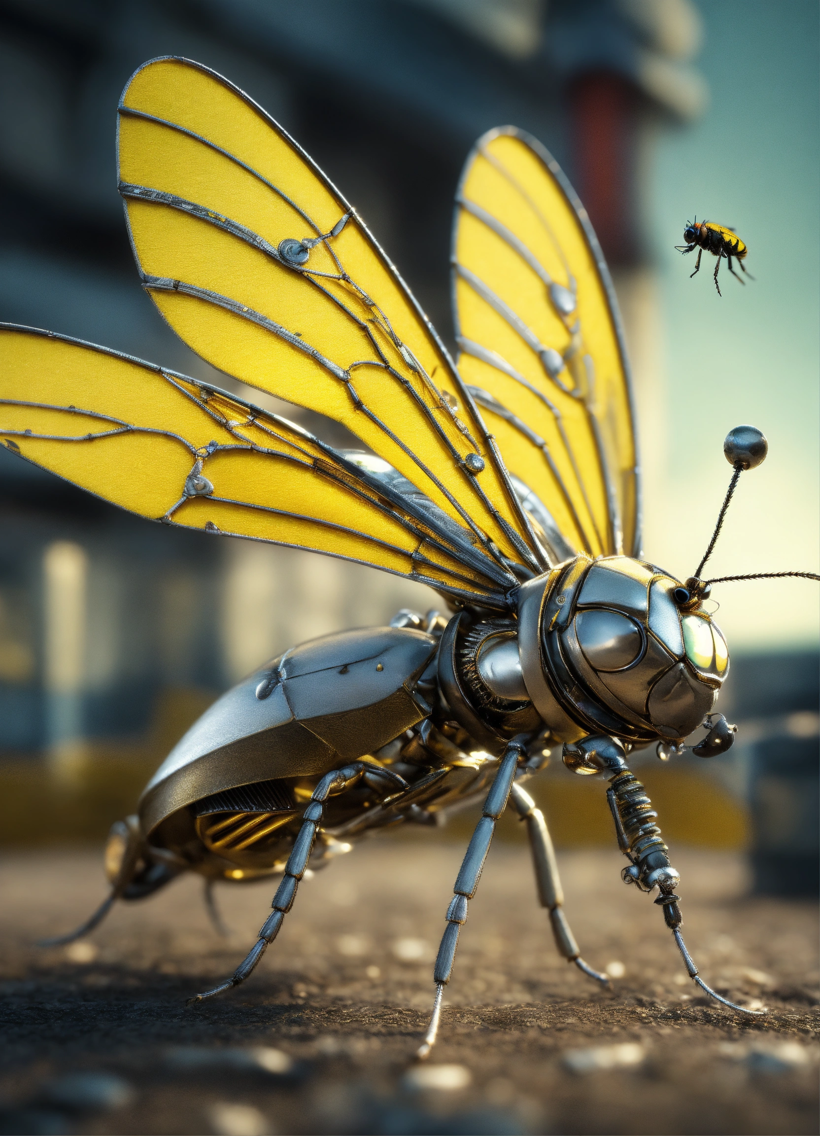 Lexica - Rigged flying mechanical insect, in the style of matthias ...