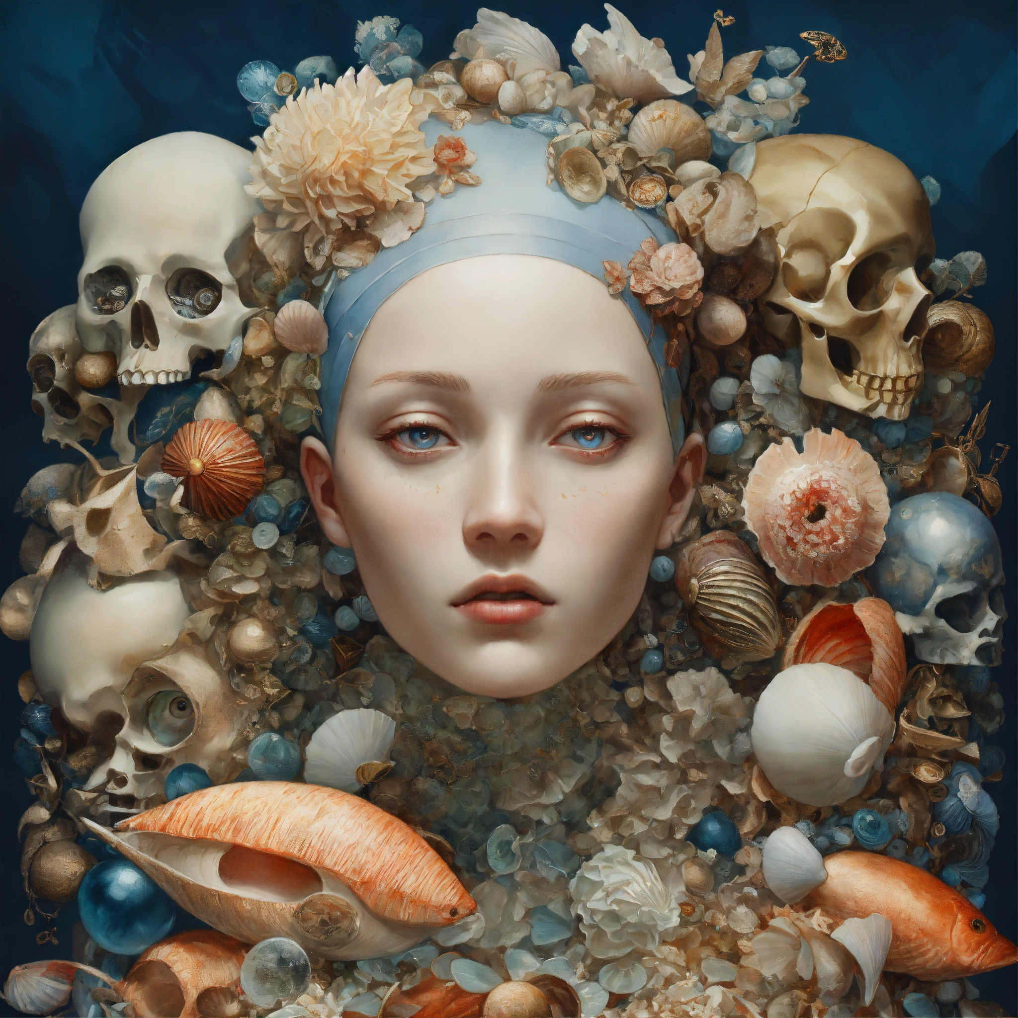 Lexica - The anatomy of a human head made of different styles of eyes ...