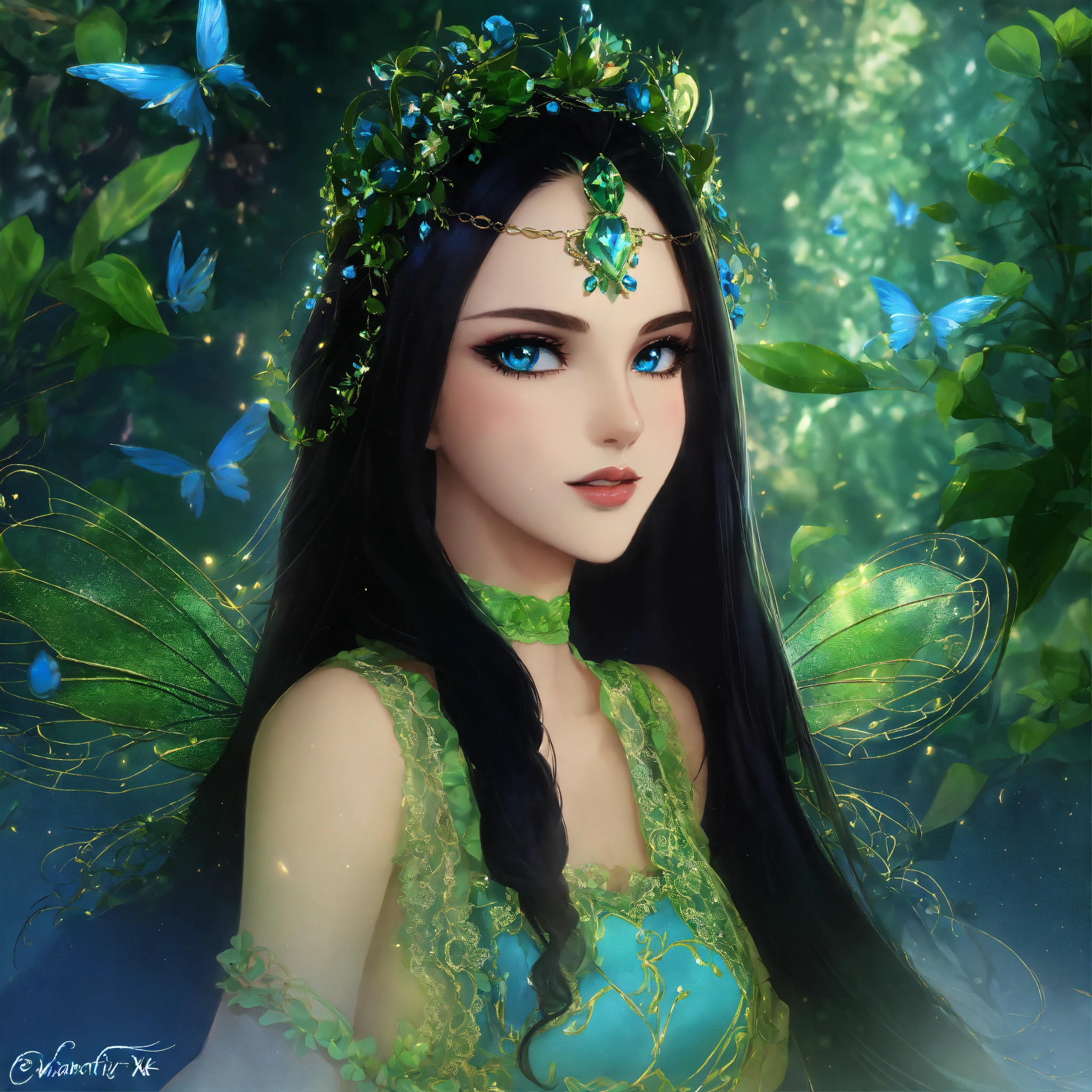 Lexica - Enchantix in Winx style enchantix art girl with long black ...