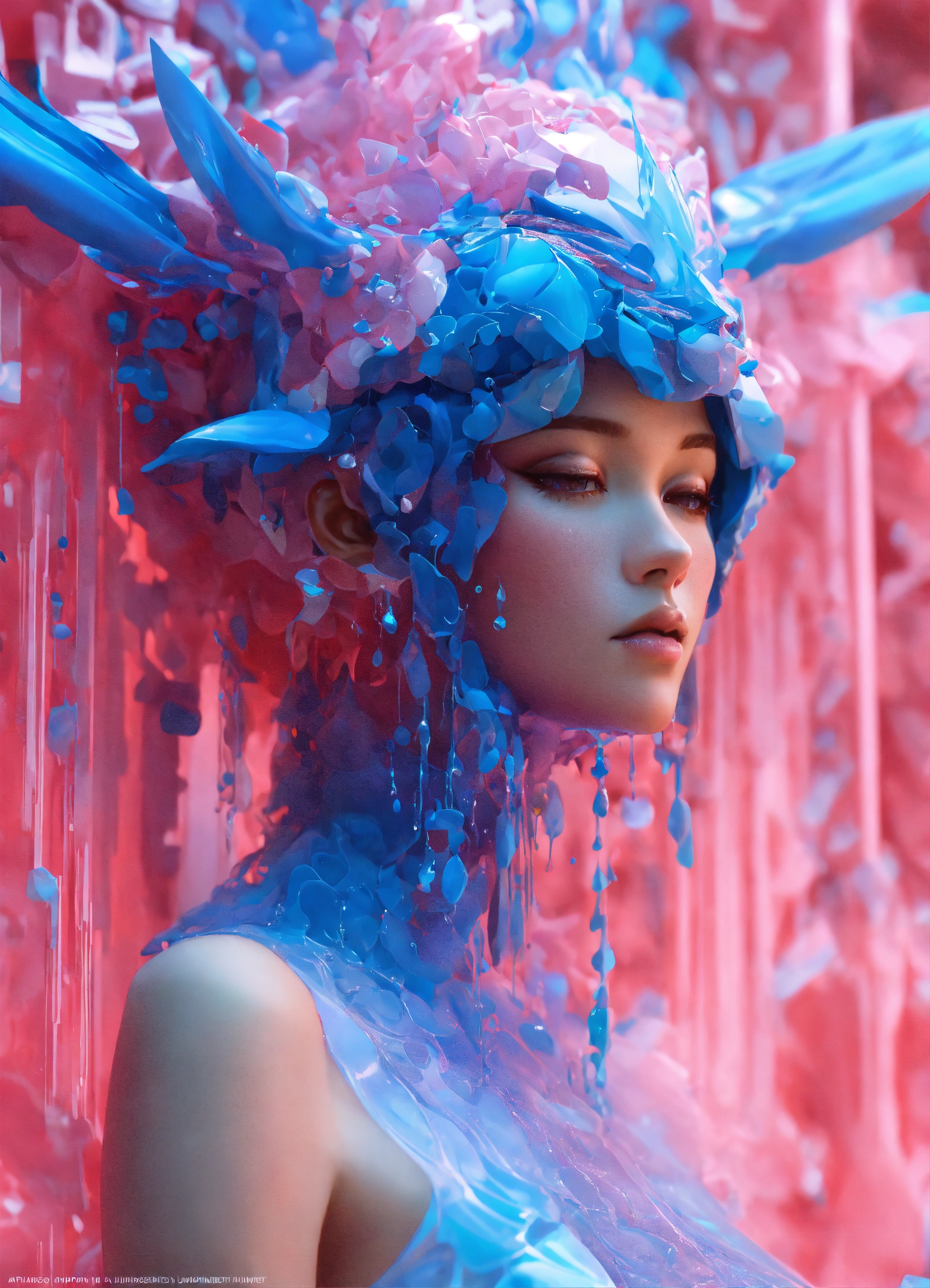 Lexica - Epic 3 d abstract sculpture, perlin mesh liquid headdress, 2 0 ...