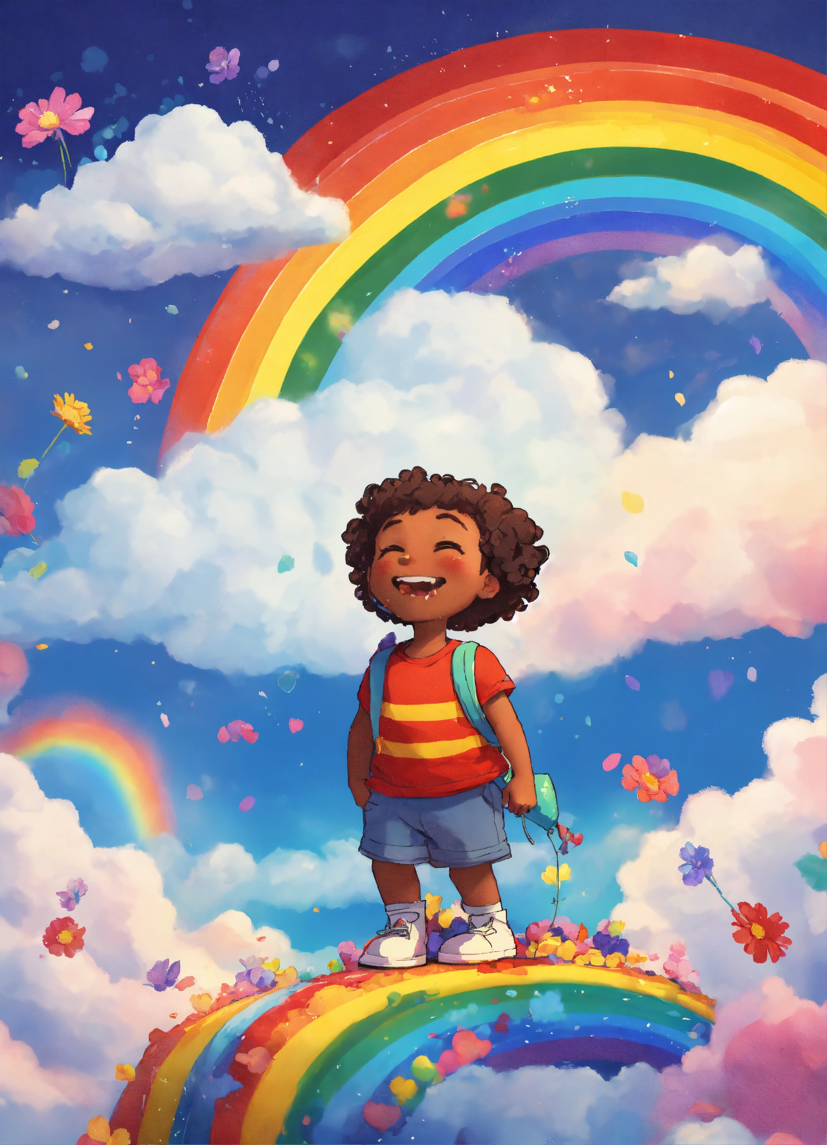Lexica - Create a cloud cartoon person, barfing a rainbow with rainbow ...