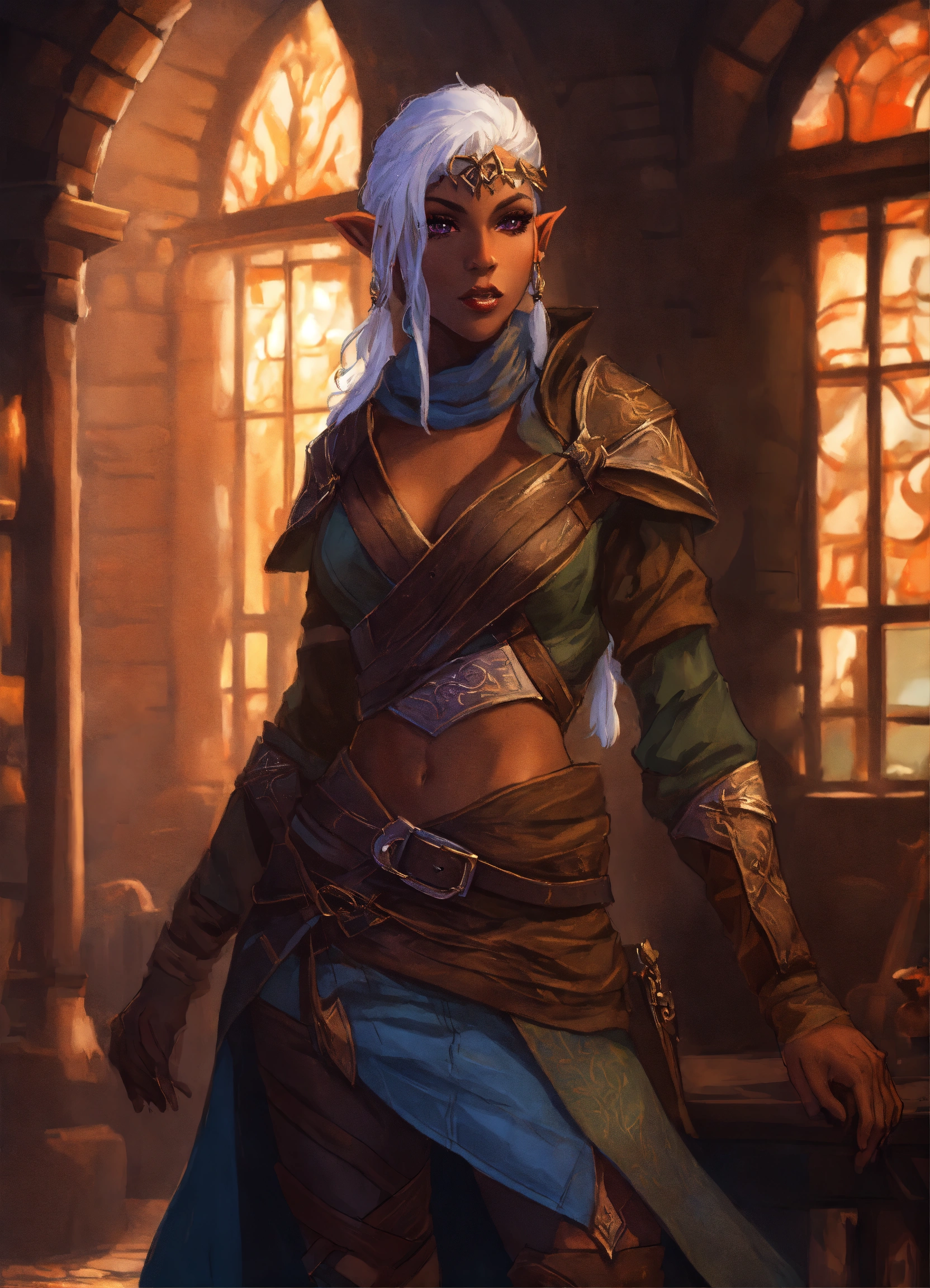 Lexica - Half dark elf half human female thief D&D