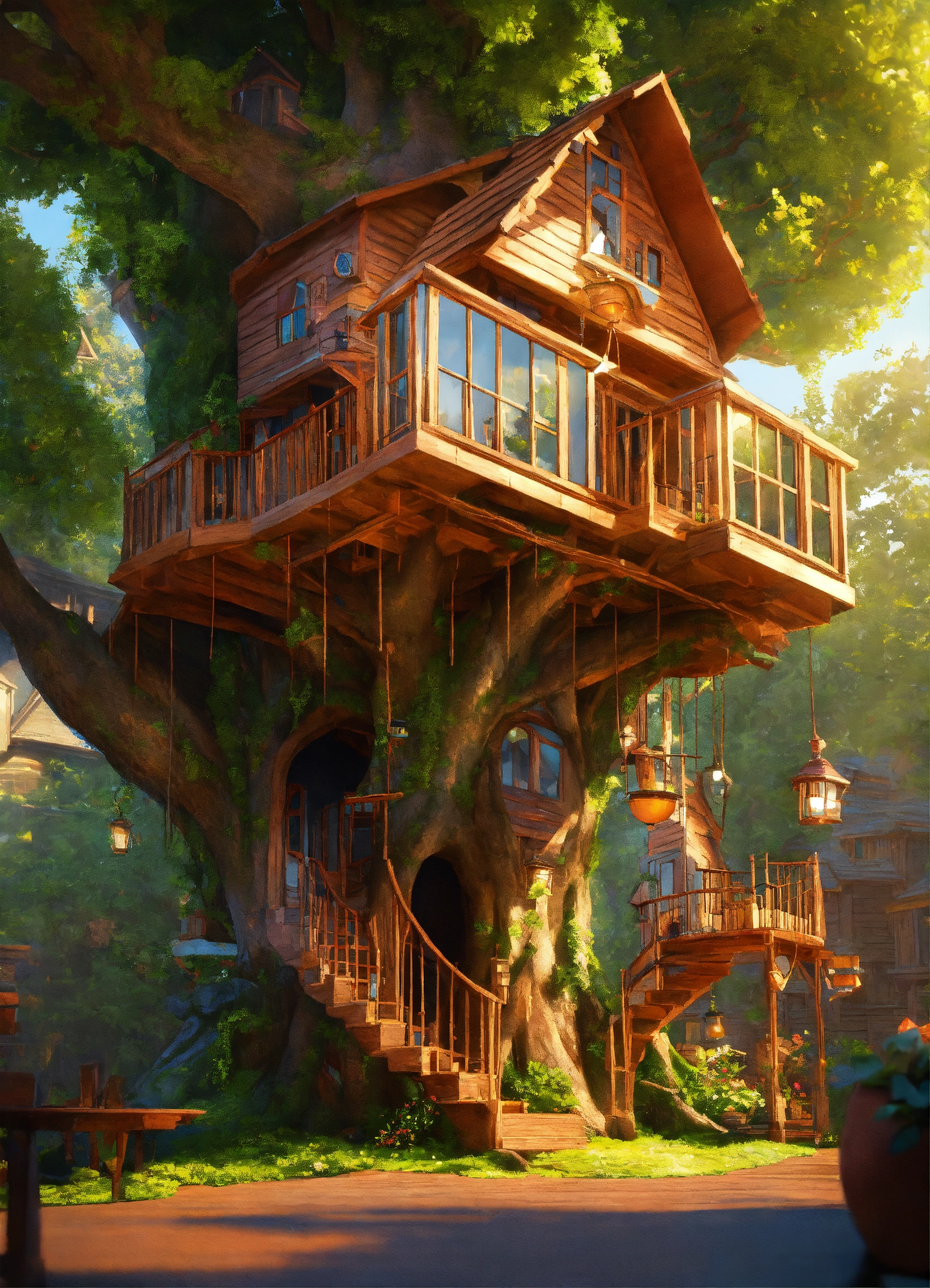 Lexica - Magnificent tree House outside pixar style