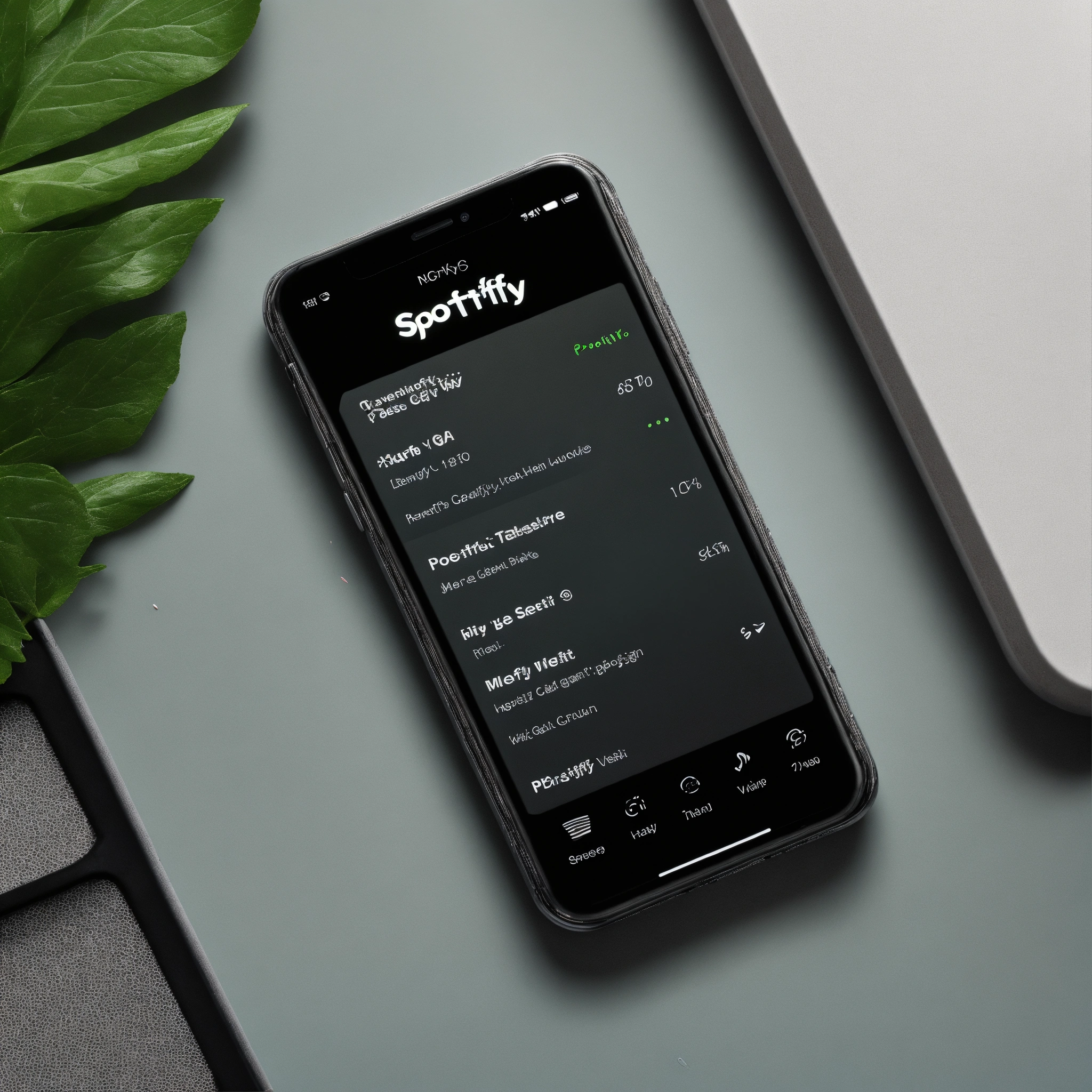 Lexica - Mockup spotify playlist with light gray gradient background