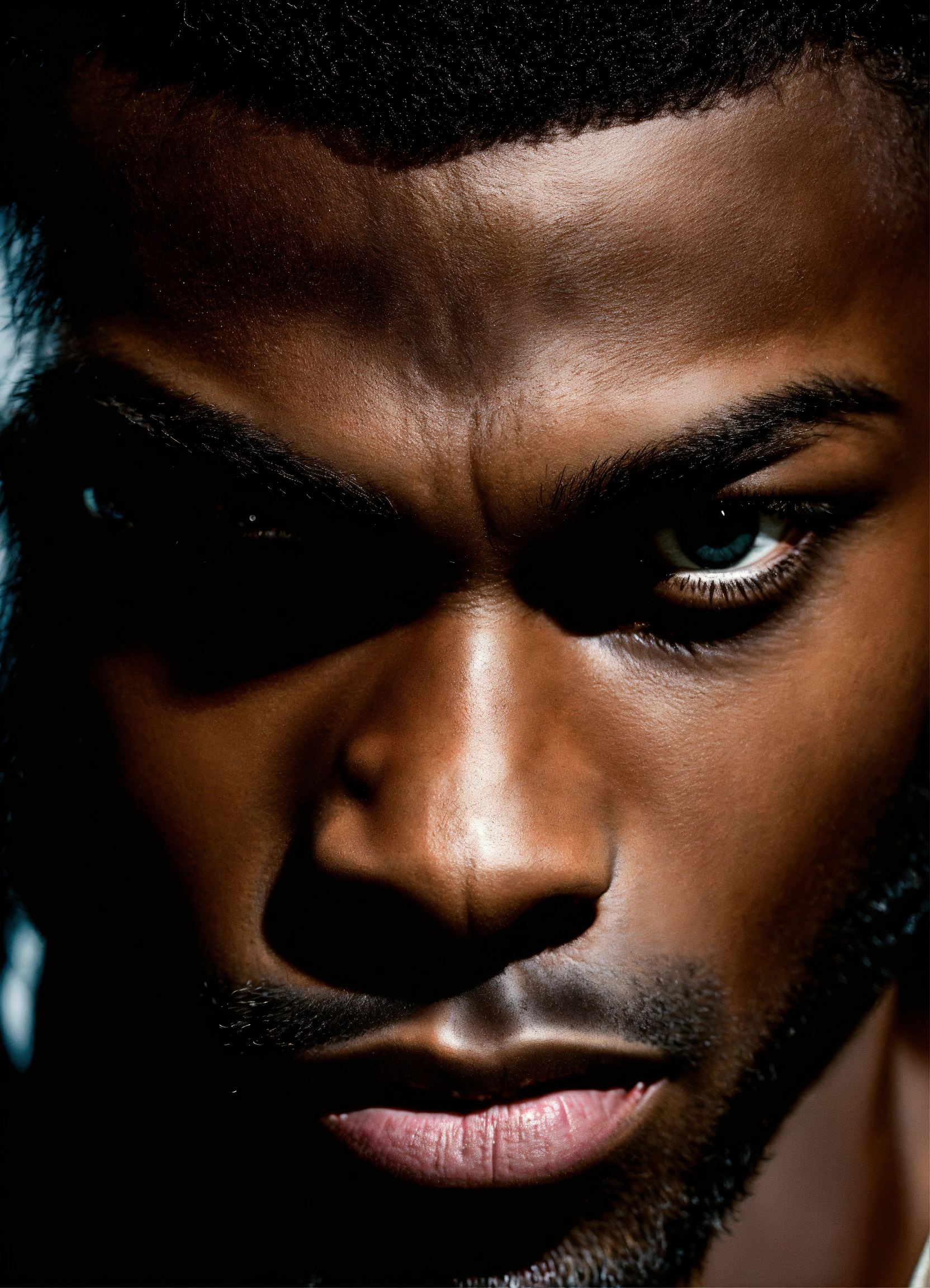 Lexica - Handsome, Black man, werewolf eyes