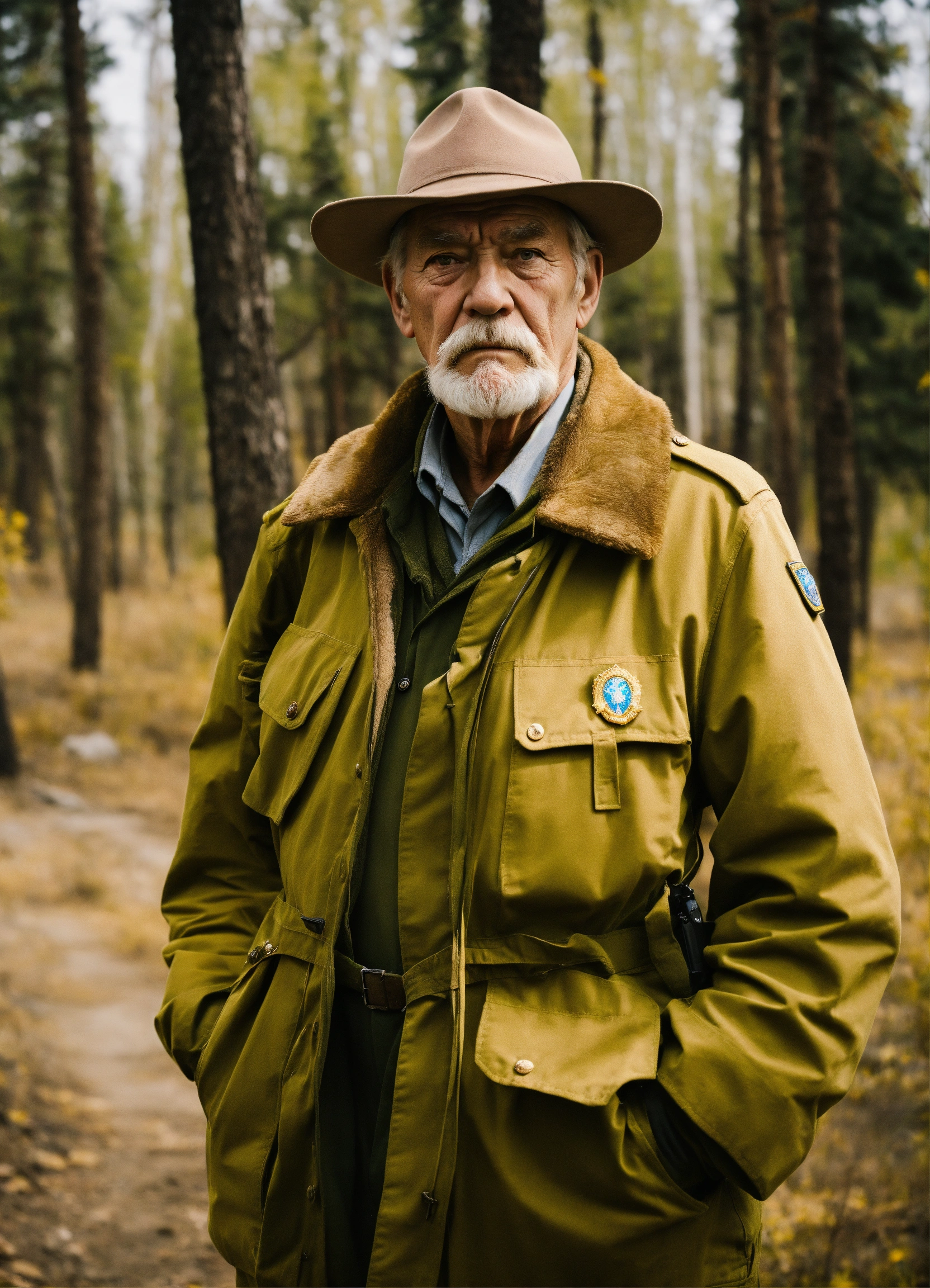 Lexica - Scared unique expressive old park ranger in Siberia agent ...