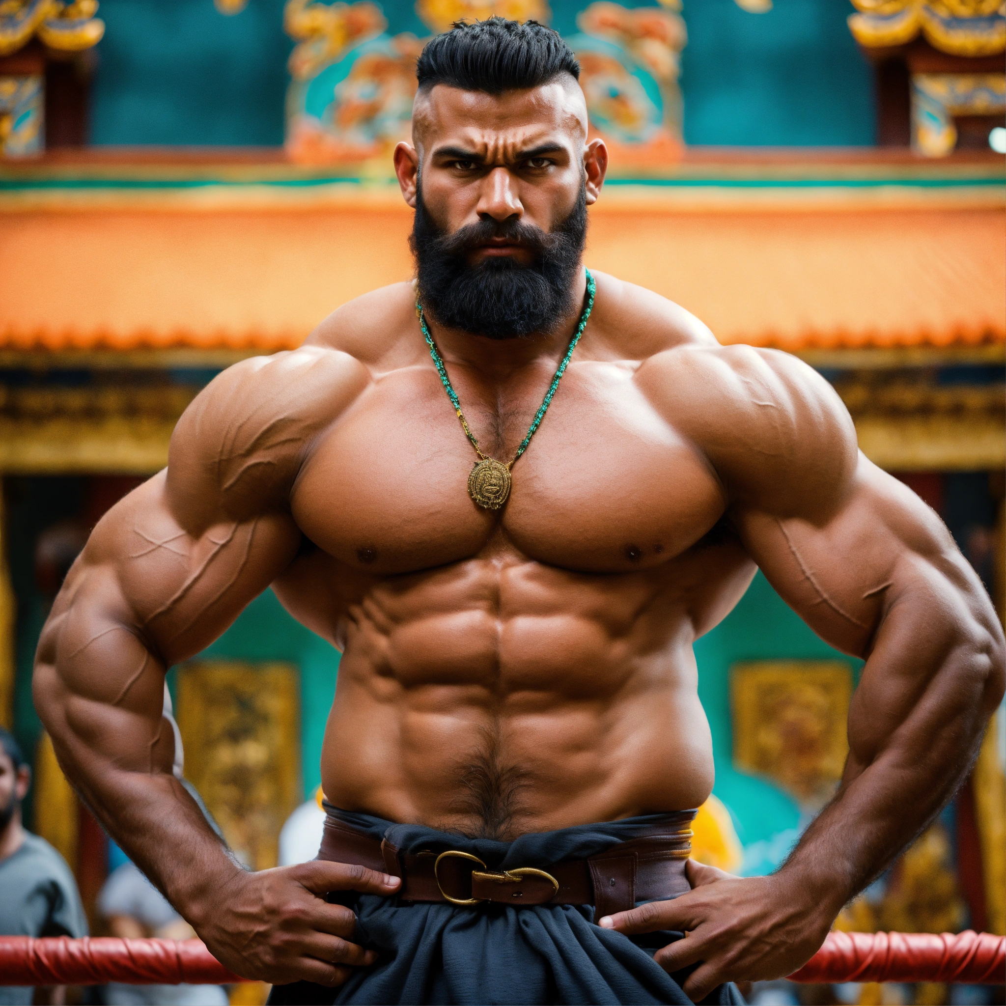 Lexica - 30-year-old hairy man with big muscles, Dhalsim from Street ...