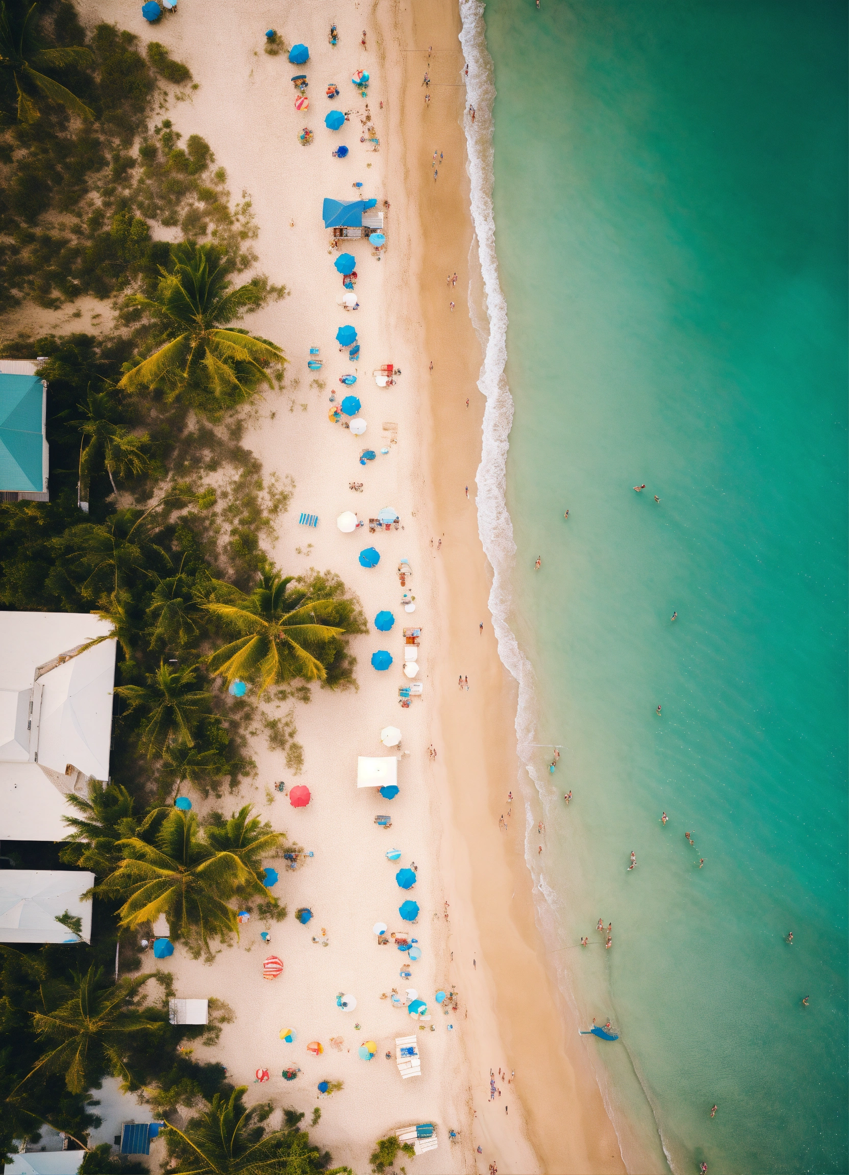Lexica - A picture of a beach from top view.