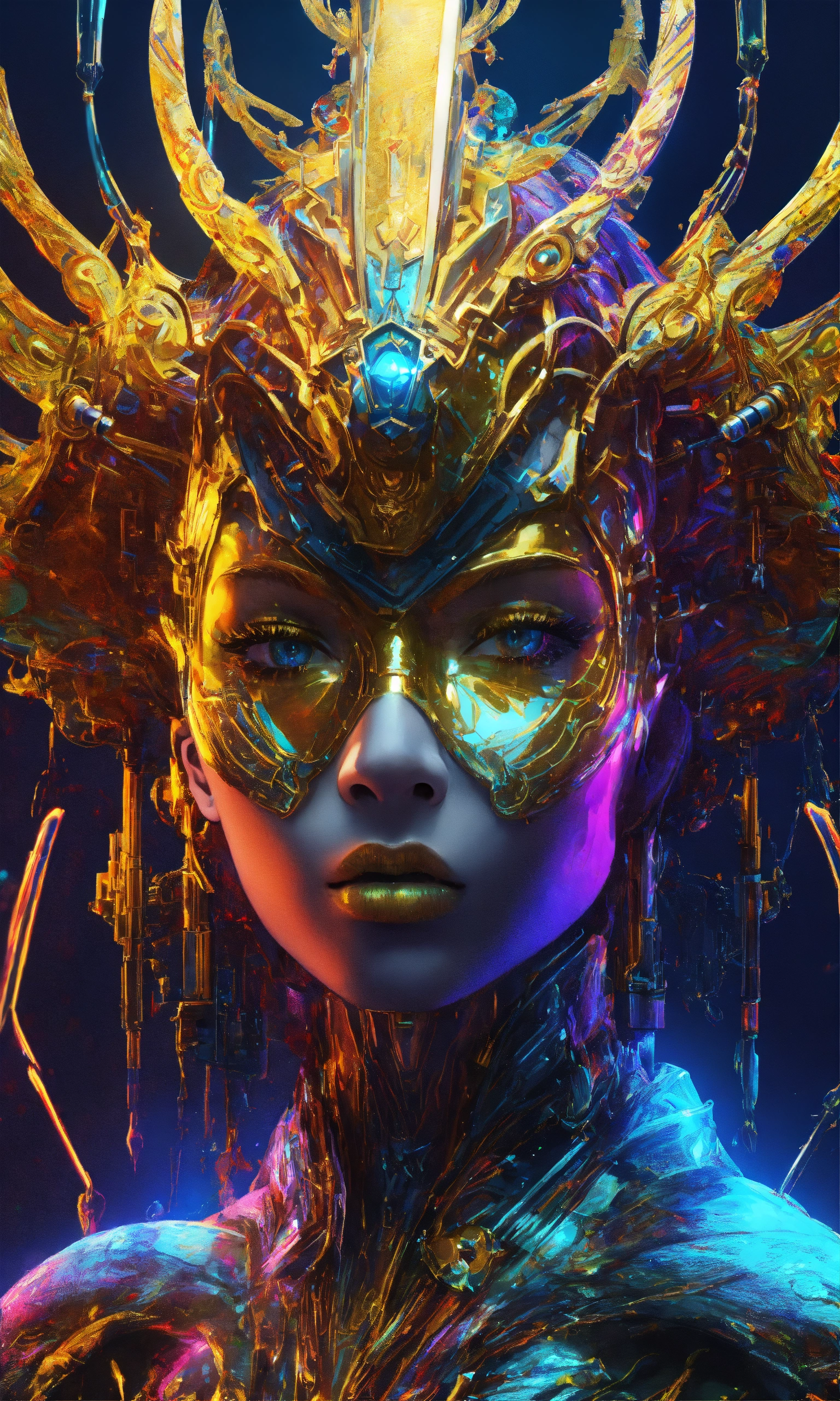 Lexica - Realtime photo in hd of a Futuristic cyber queen with real ...