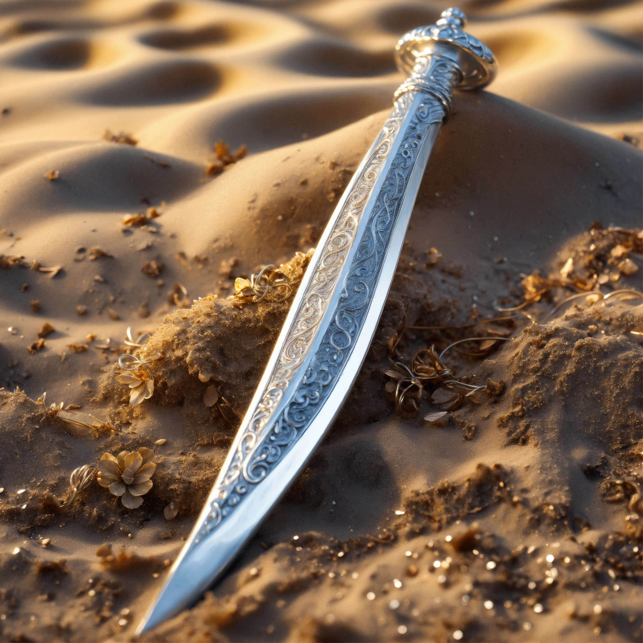 Lexica - 8k, picture of a narrow and delicate wavy curved dagger made ...