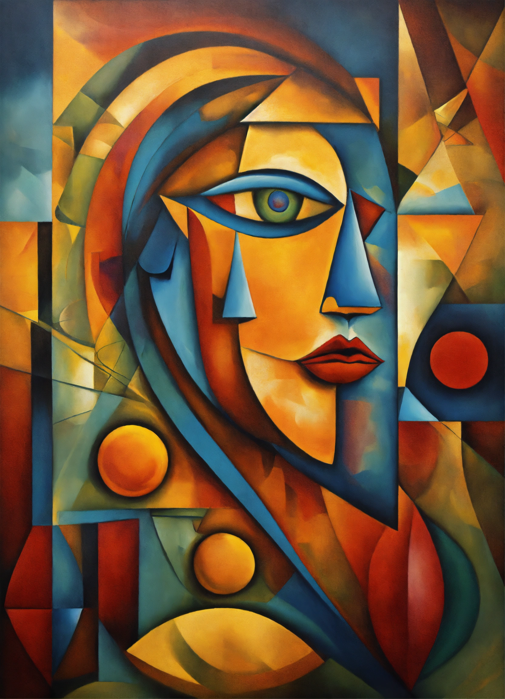 Lexica - Abstract design of Universal Spirit cubist art in high resolution.