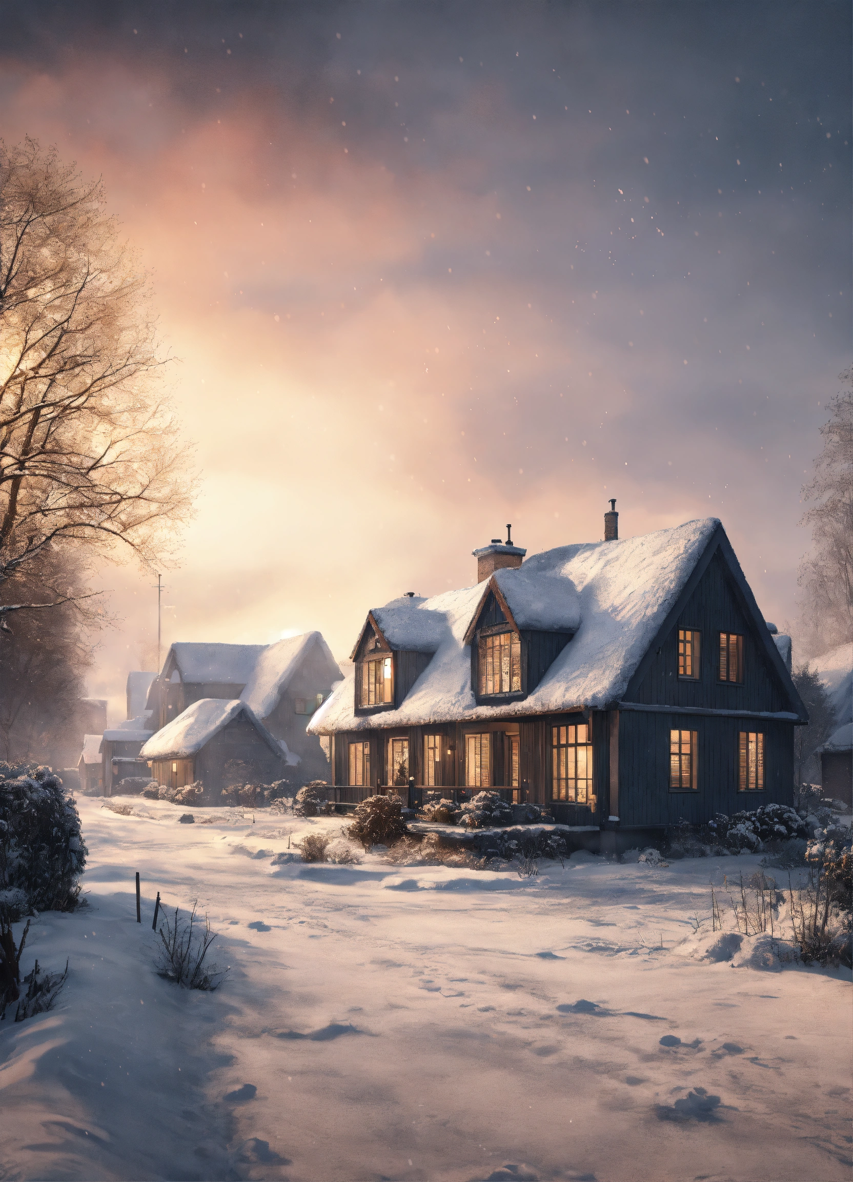 Lexica - Ultra realistic winter landscape, snow, 8k, cottages, day city ...