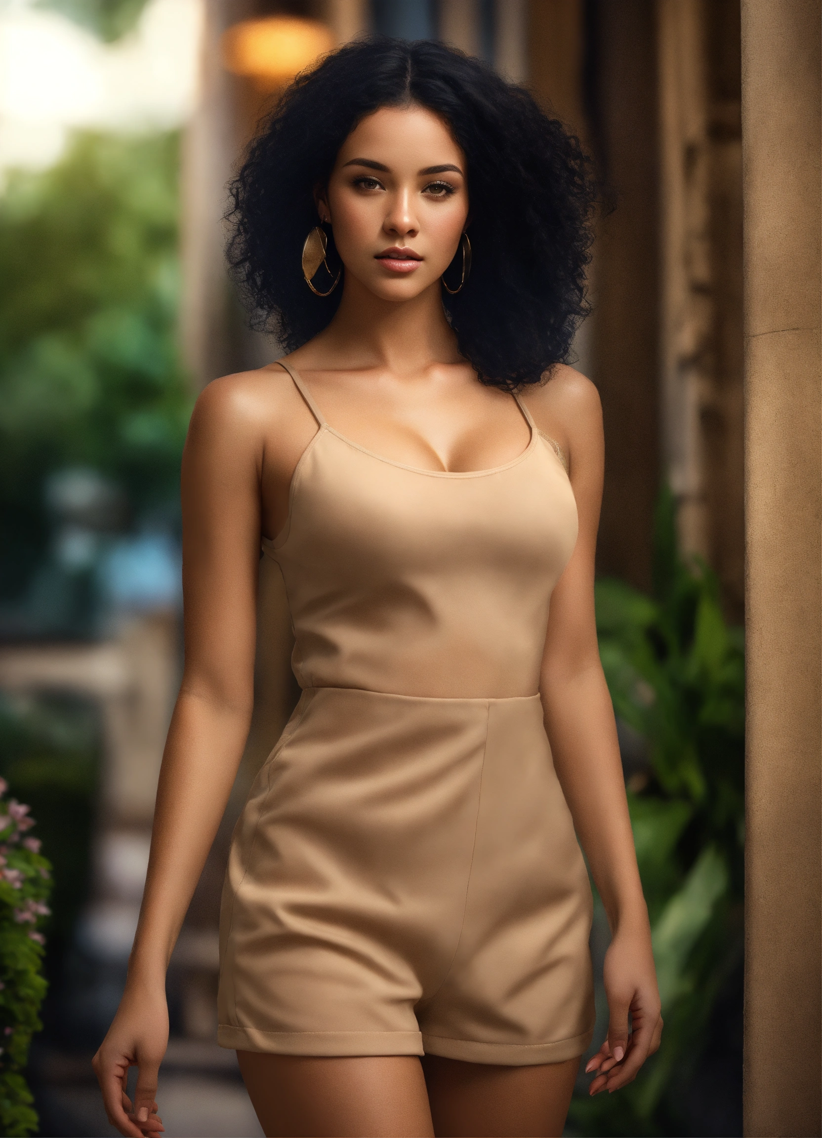 Lexica - Full body photo collage of an light skinned, black hair, brown eyed woman changing ...