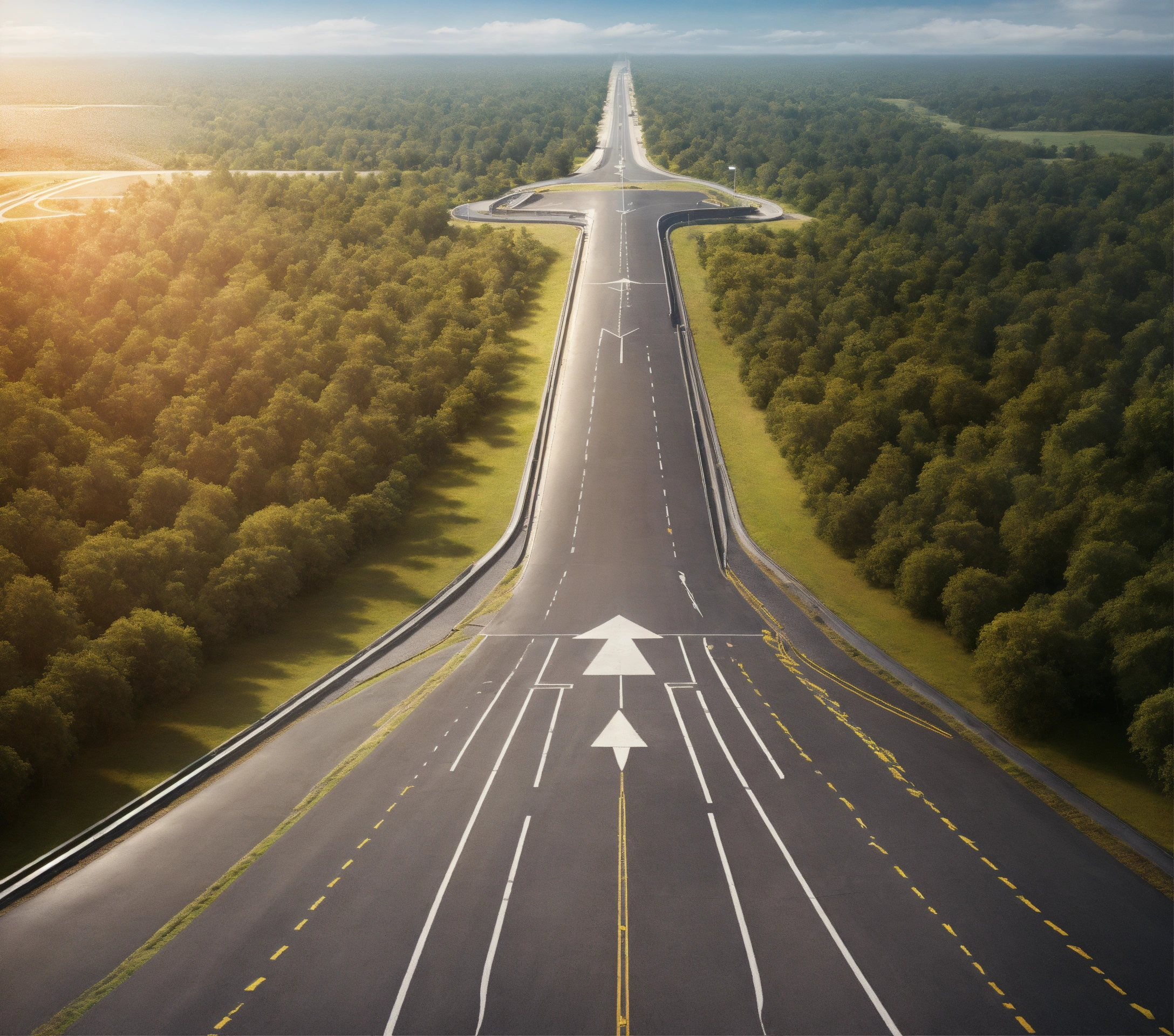 Lexica - Runway in the shape of an arrow, the runway goes up, asphalt ...