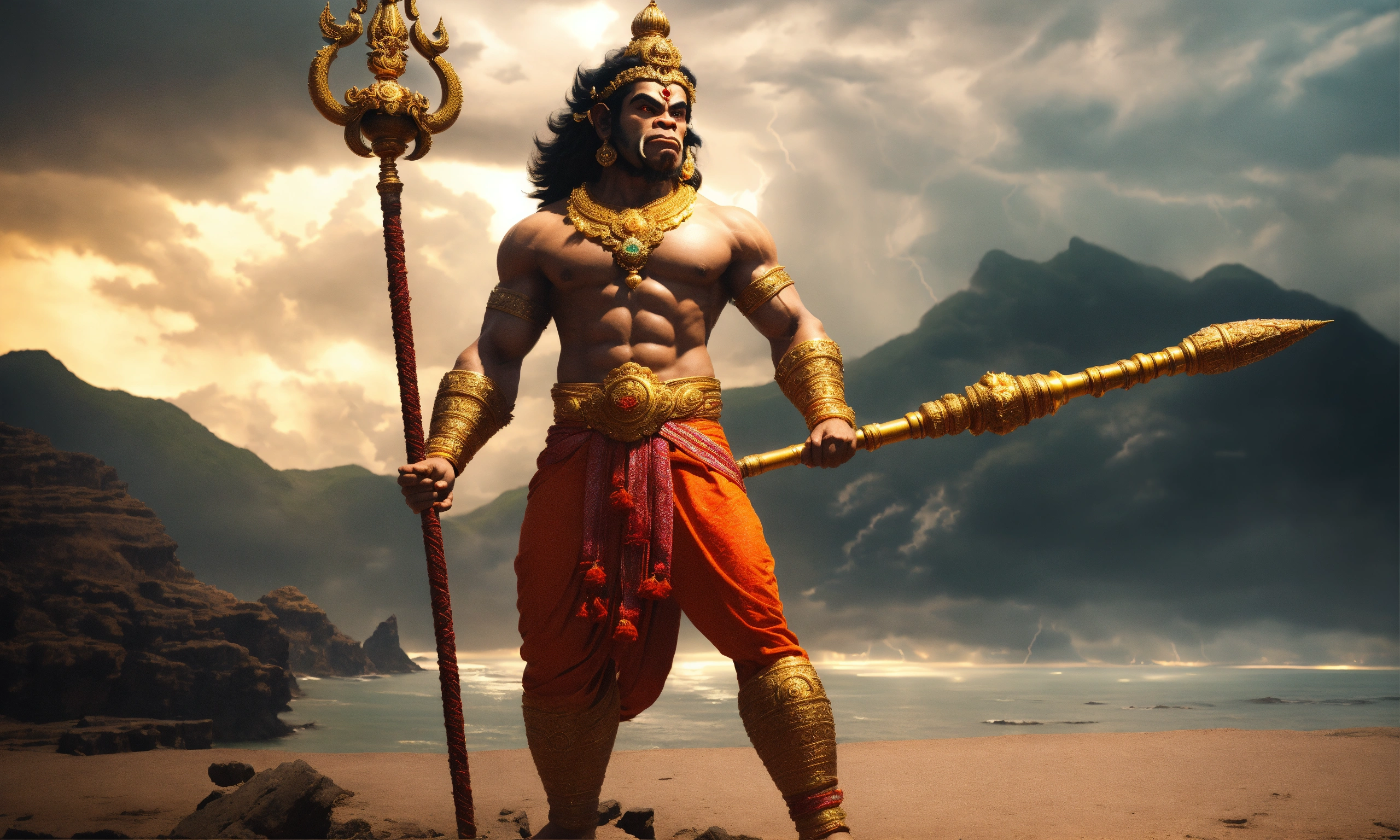 Lexica - Hanuman very realistic ,srong body ,perfect face and body ...