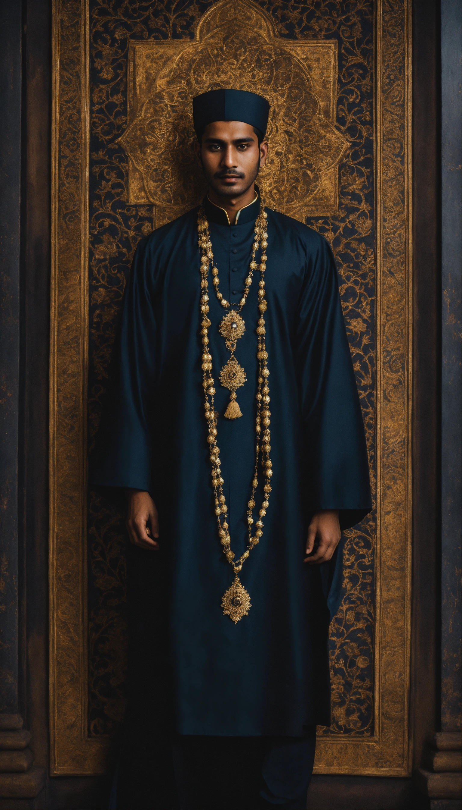 Lexica - Portrait of a young handsome evil South Asian priest, ominous ...