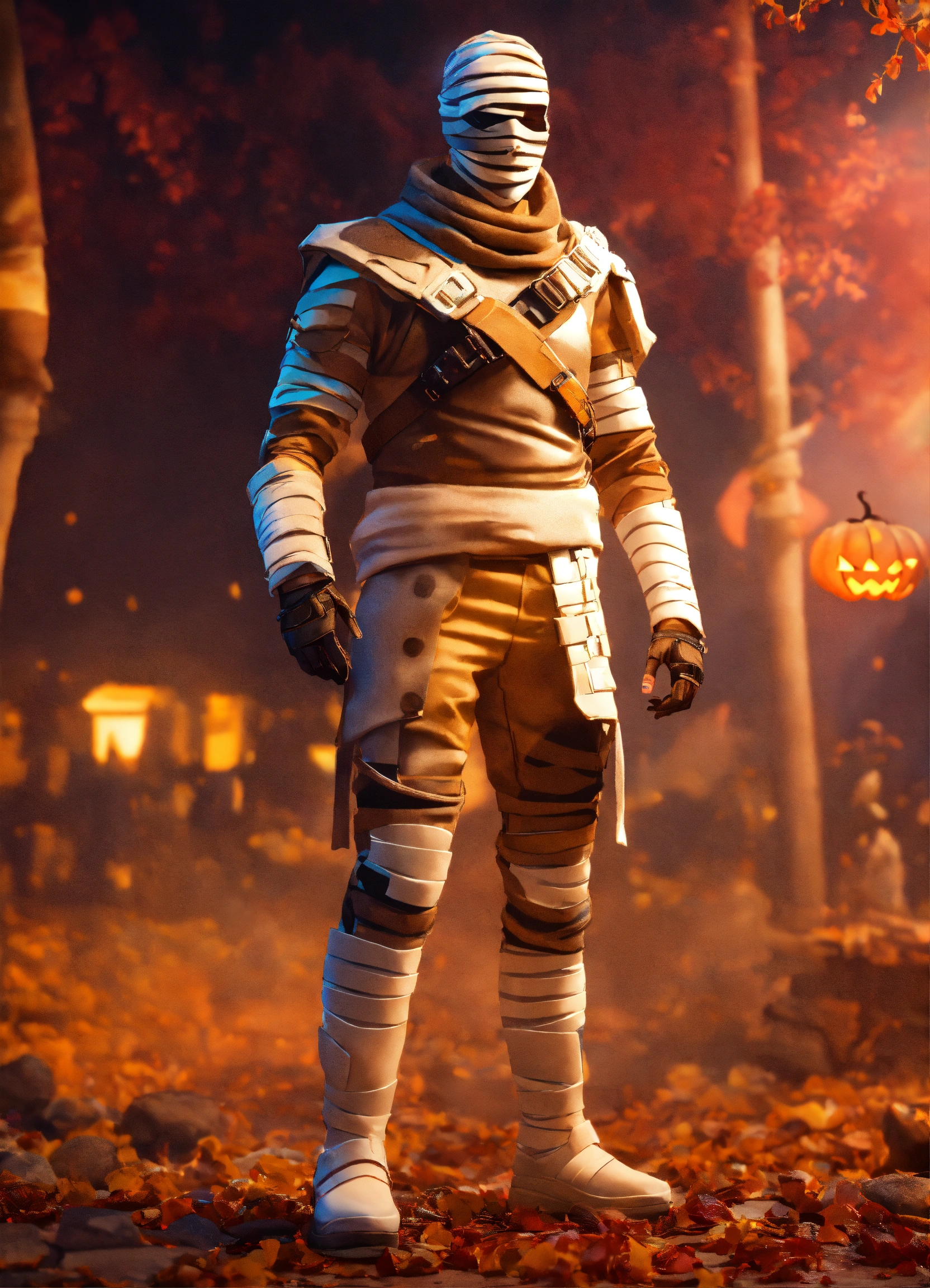 Lexica - A photograph of mummy costume covered in bandages for a male ...