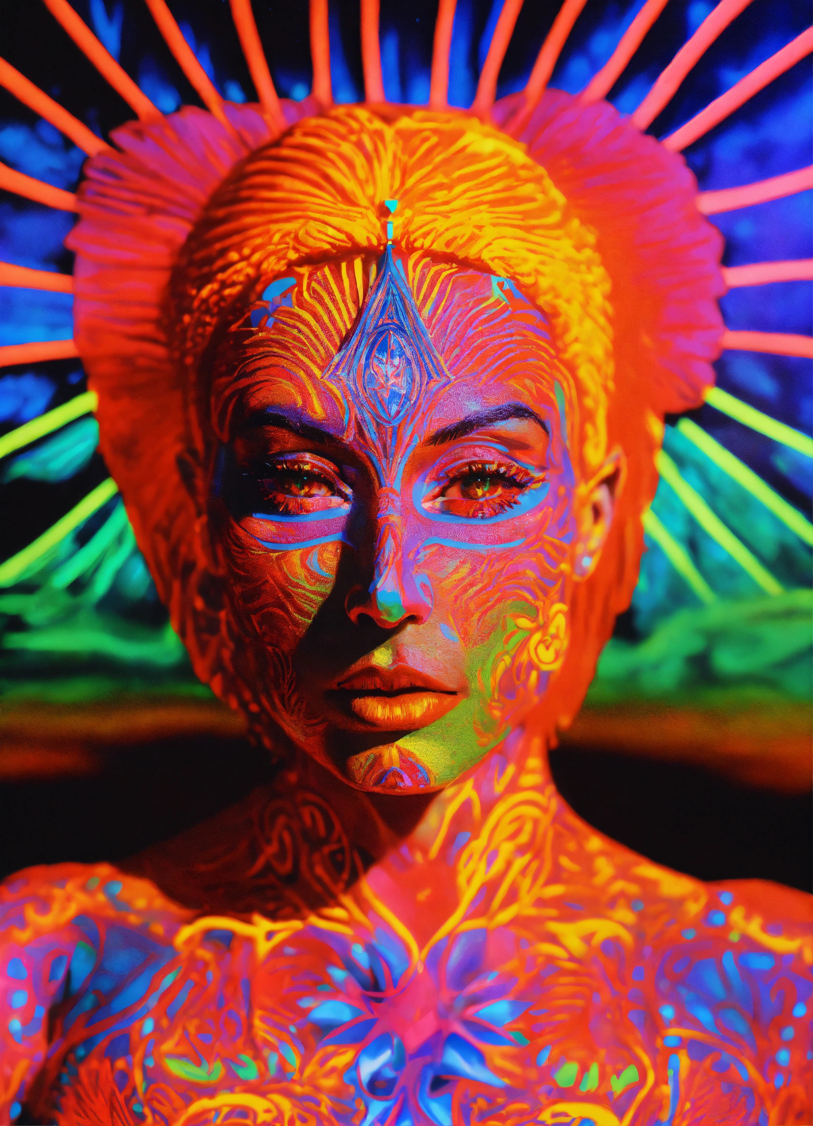 Lexica - Portrait Haute Couture, of cosmic Alex Grey Goddess in a DMT ...