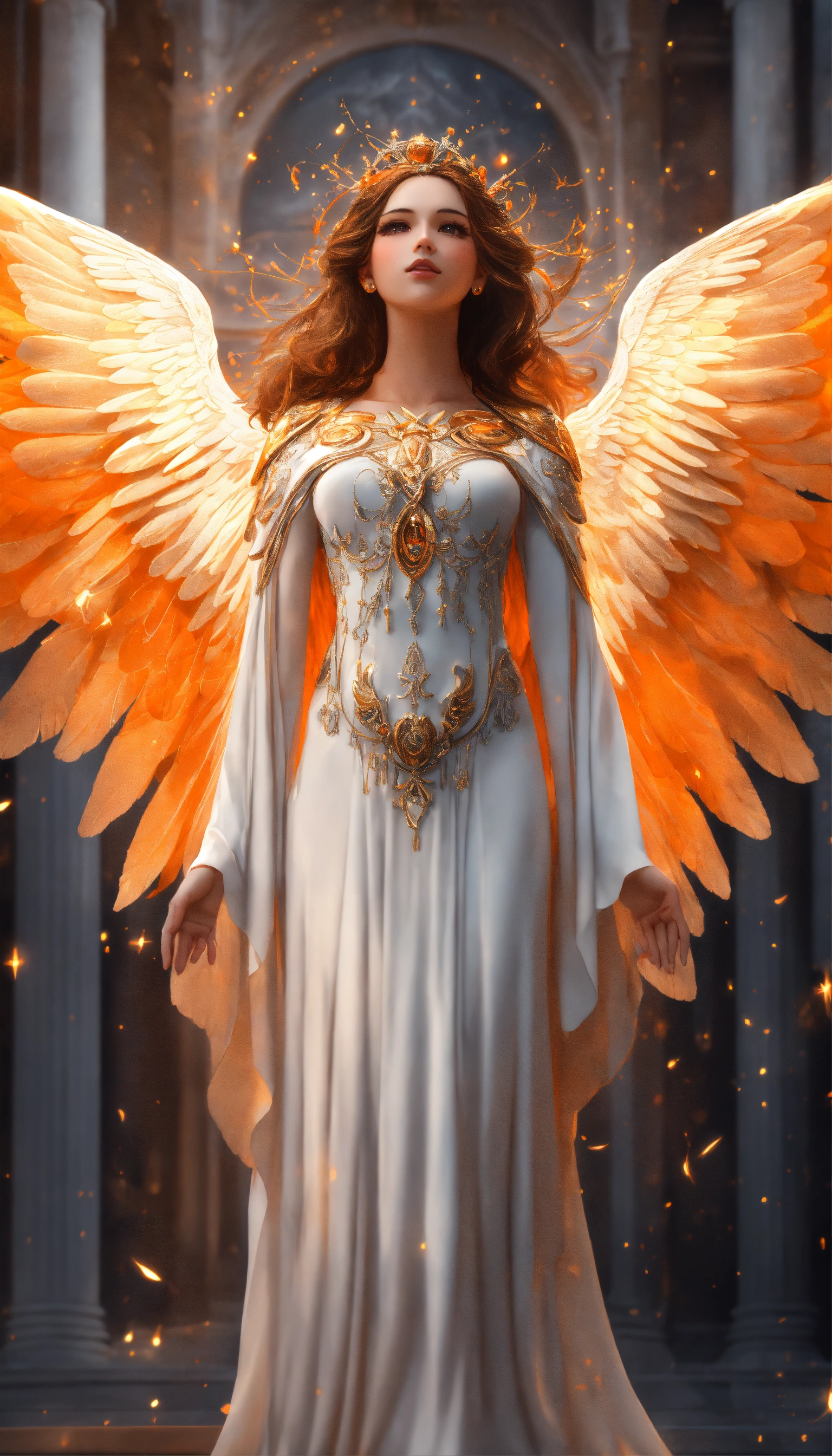 Lexica - Beautiful and perfect angel woman with large, detailed and ...